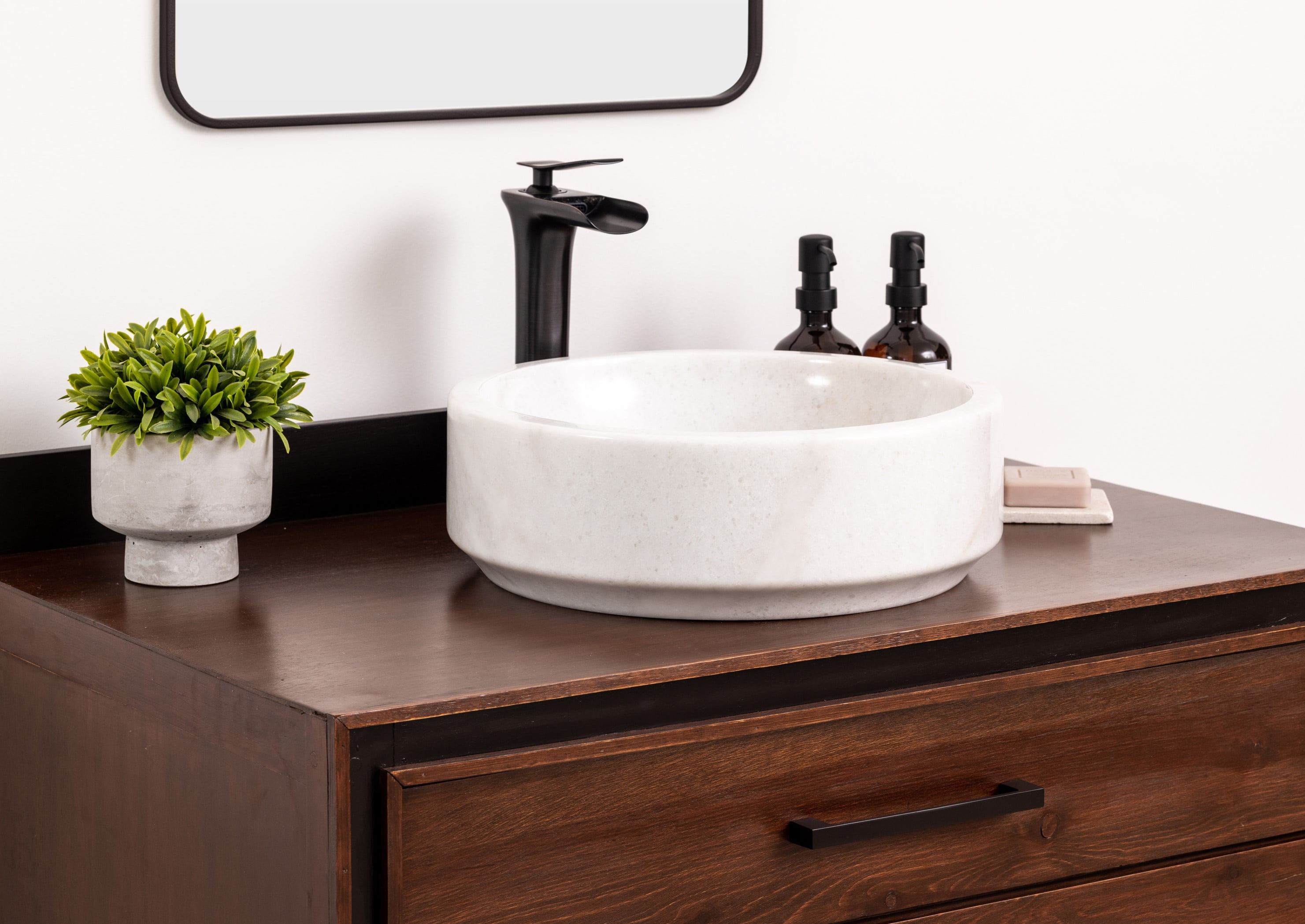Laguna Marble - Stone Vessel Bathroom Sink for Vanity, Avalon Blanc ...
