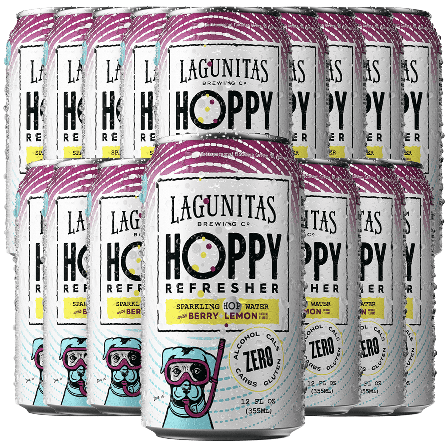 Lagunitas Hoppy Refresher, Berry lemon Non-Alcoholic Hop Water Drink ...