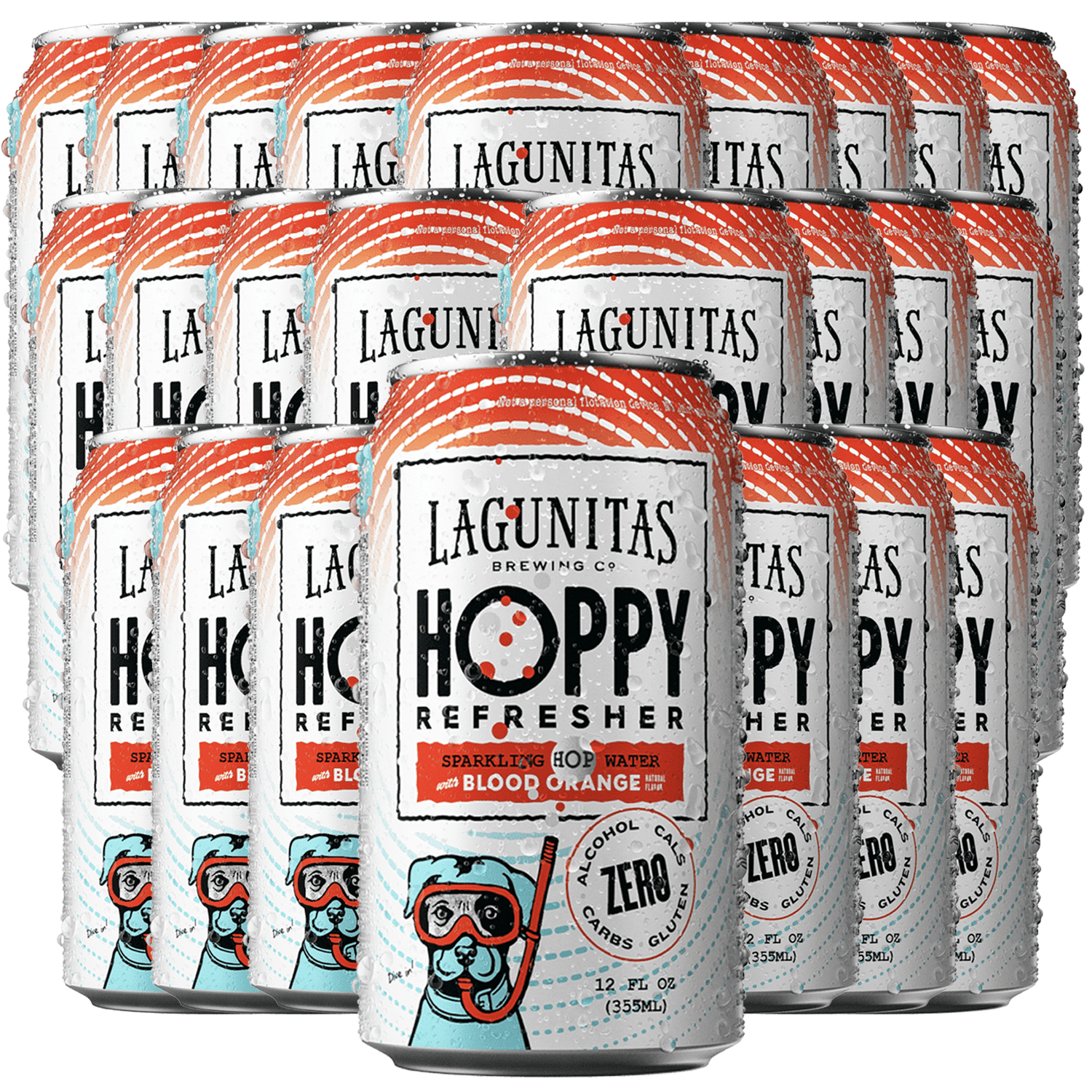 Lagunitas Hoppy Refresher, Blood Orange, Non-Alcoholic Hop Water Drink ...