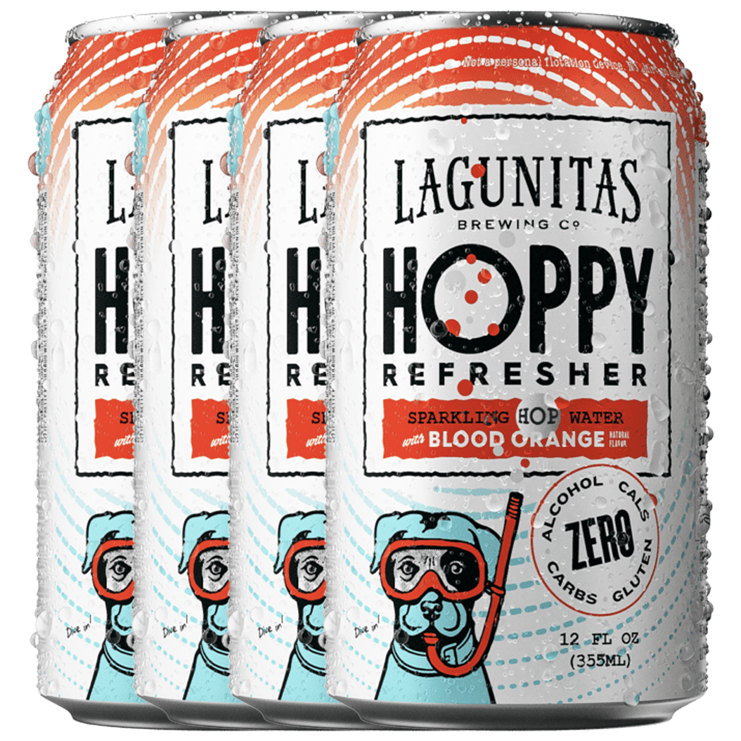 Lagunitas Hoppy Refresher, Blood Orange, Non-Alcoholic Hop Water Drink ...