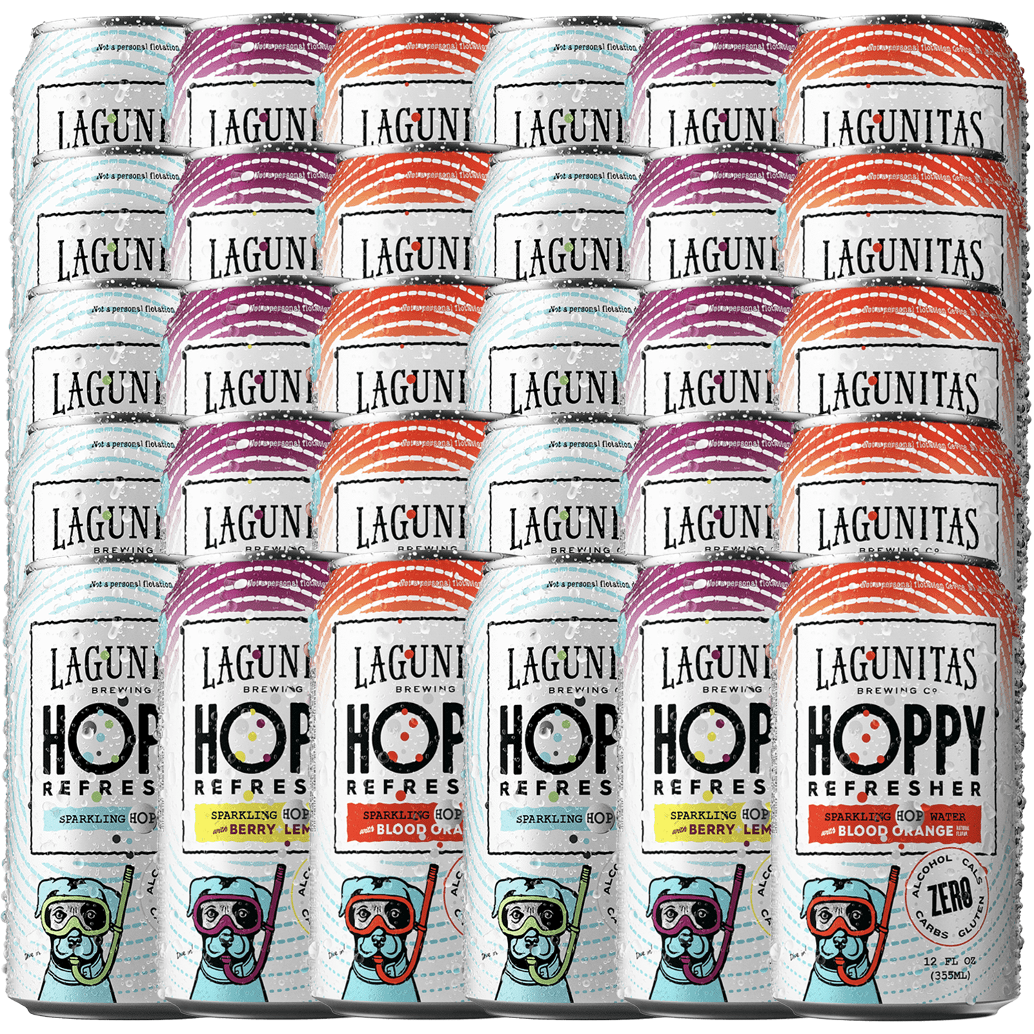 Lagunitas Hoppy Refresher, Blood Orange, Sparkling Hop Water & Berry ...