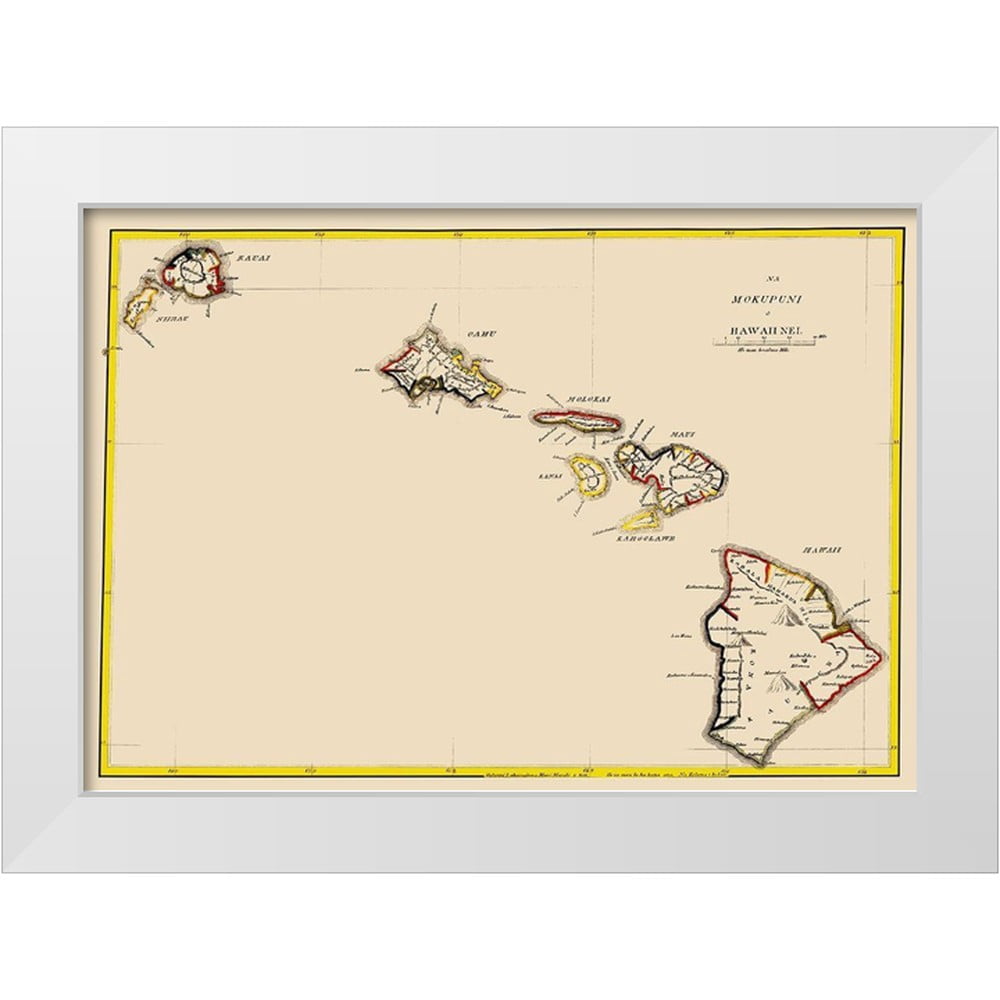 Lahaina 24x18 White Modern Wood Framed Museum Art Print Titled - Hawaii ...