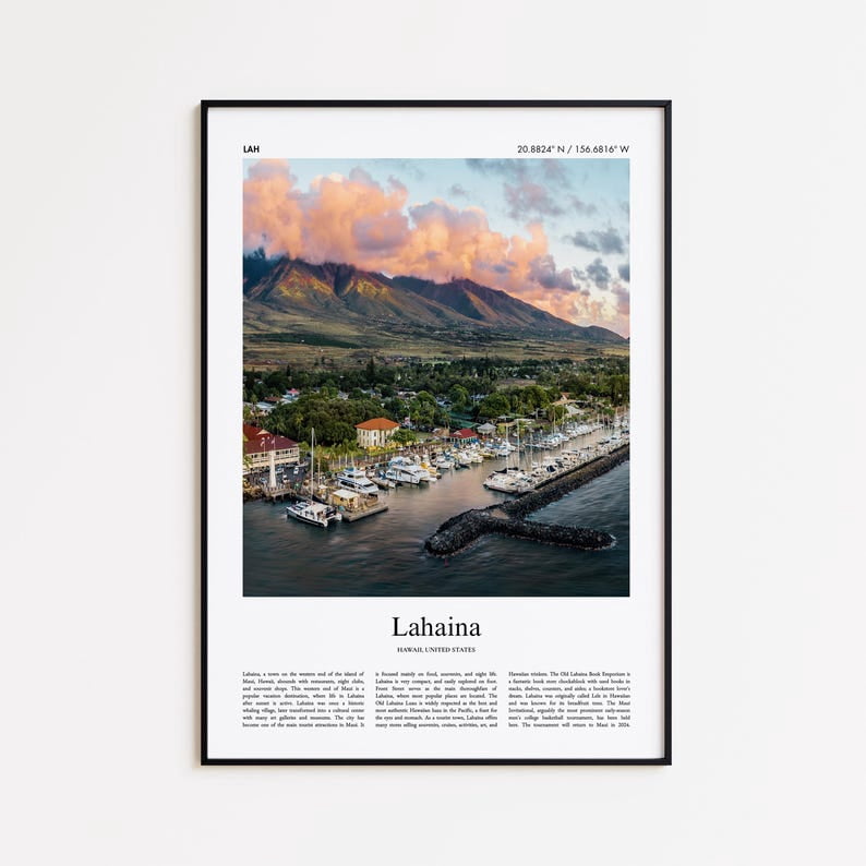 Lahaina Color Print, Lahaina Real Photo Poster, Lahaina Travel Poster ...