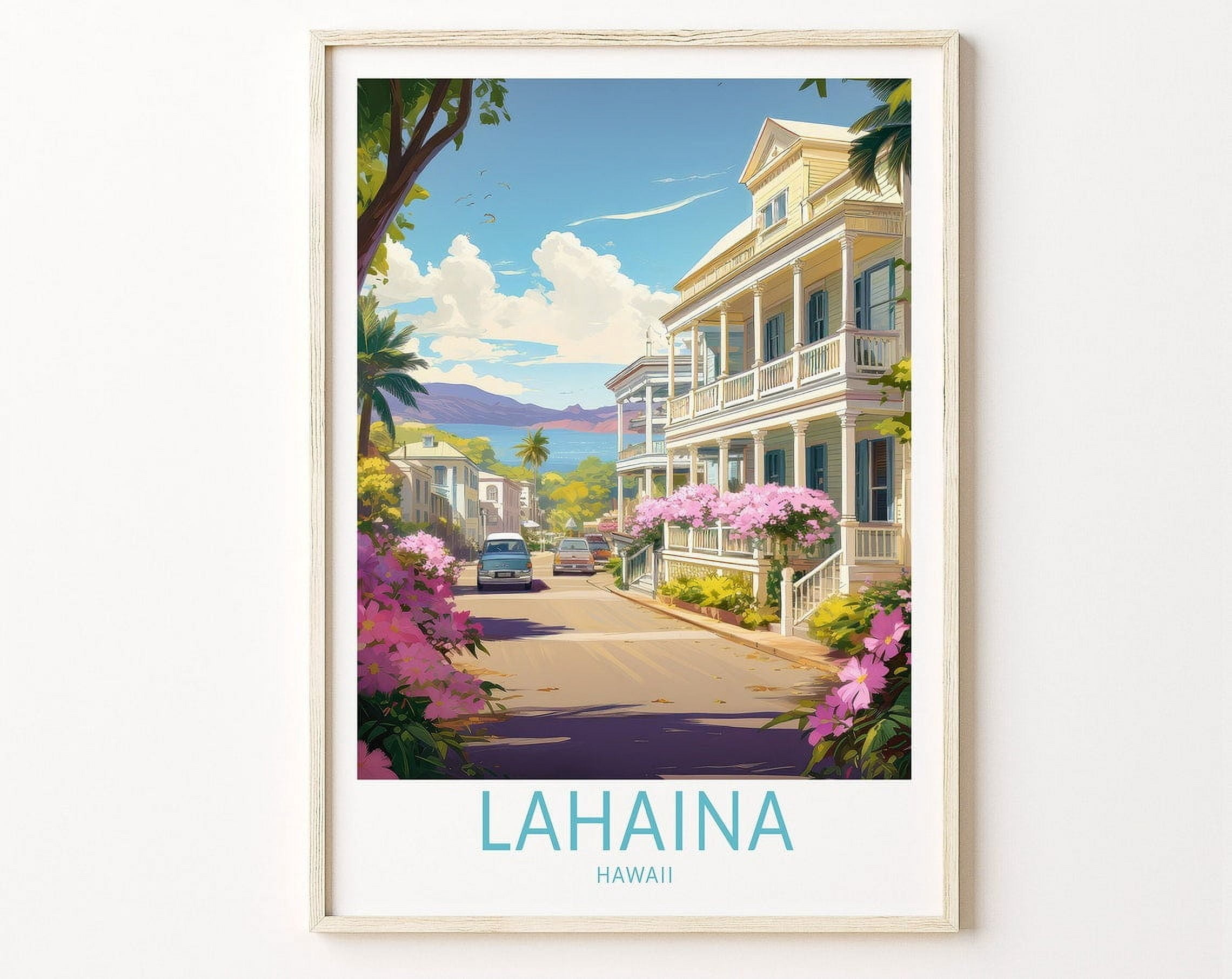 Lahaina Hawaii Travel Print, Hawaii Travel Poster Print, Lahaina Hawaii ...