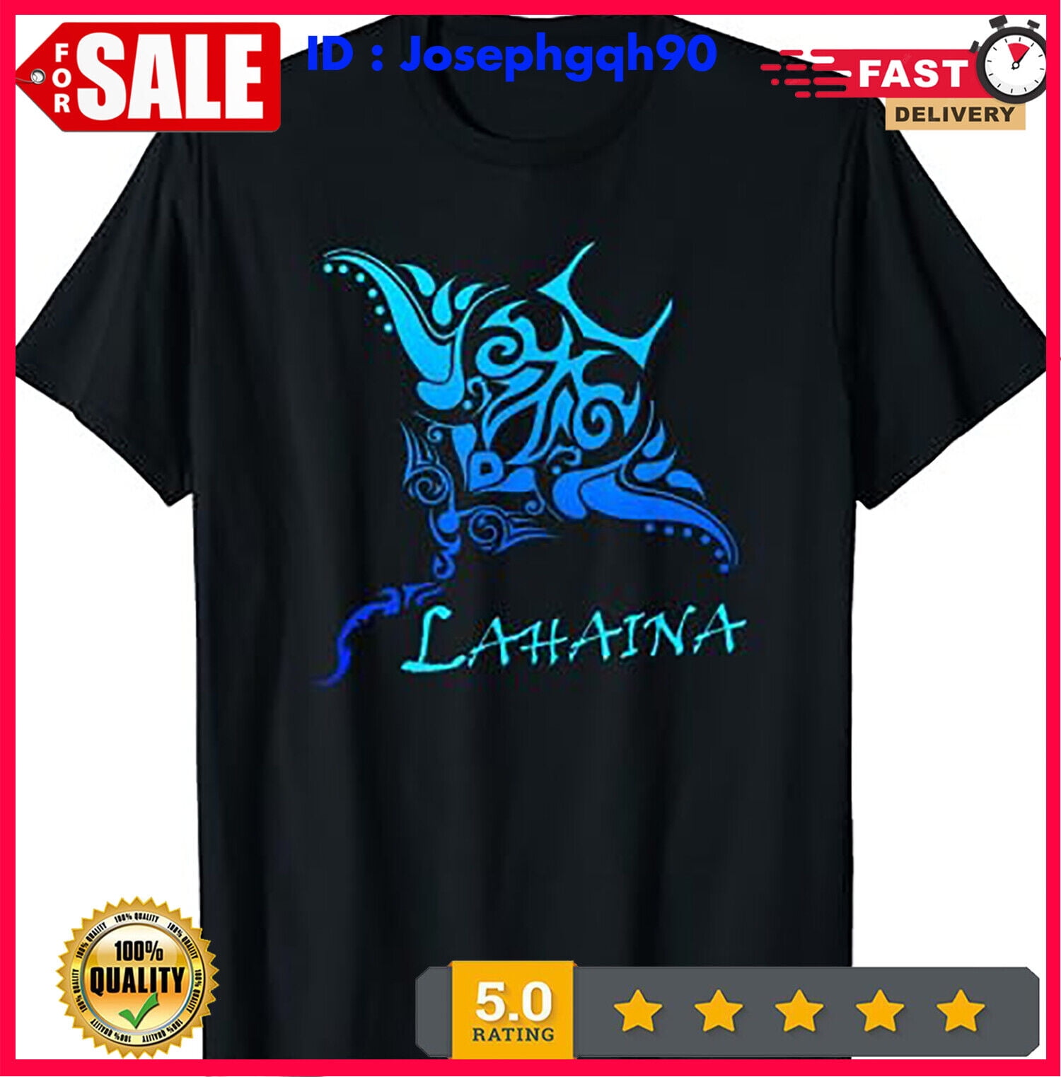 Lahaina, Maui Tribal Stingray Polynesian Tattoo Style T-Shirt - Walmart.com