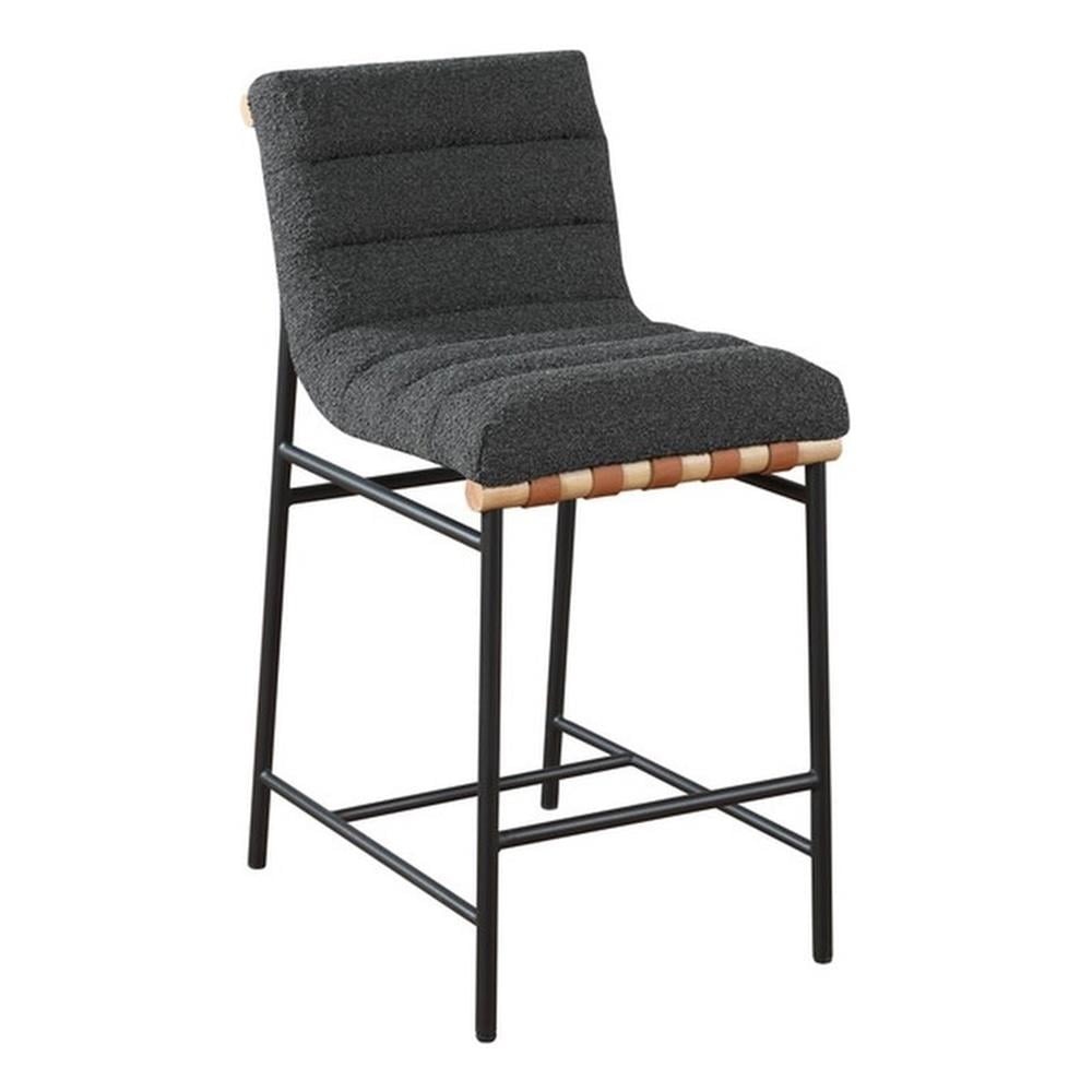 Lahni Dark Gray Boucle Fabric Counter Height Dining Chair with Wooden ...