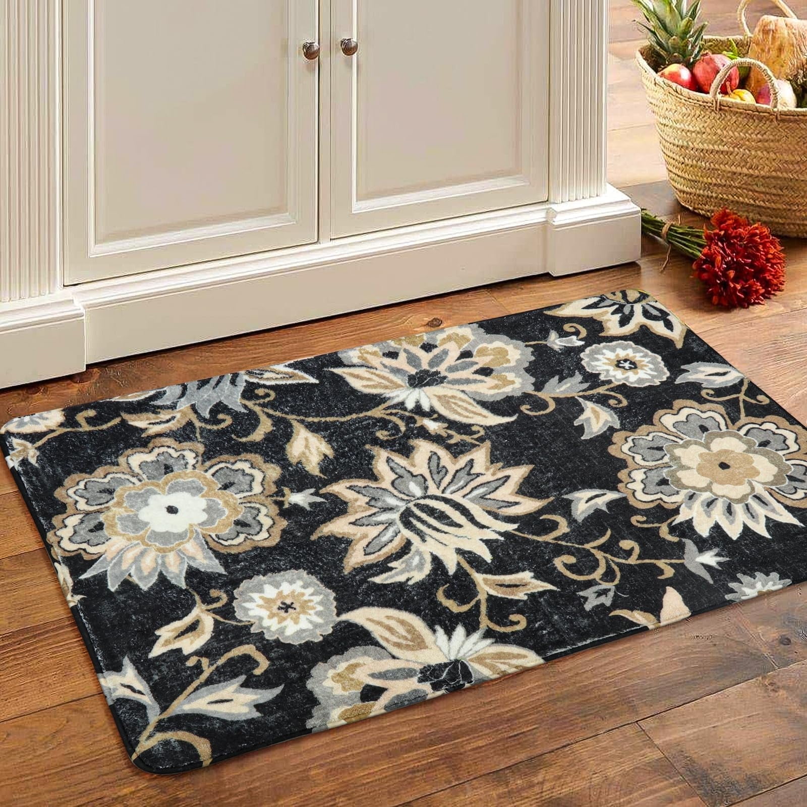 Lahome 2'x3' Floral Washable Area Rugs Non-Slip Small Entryway Rug ...
