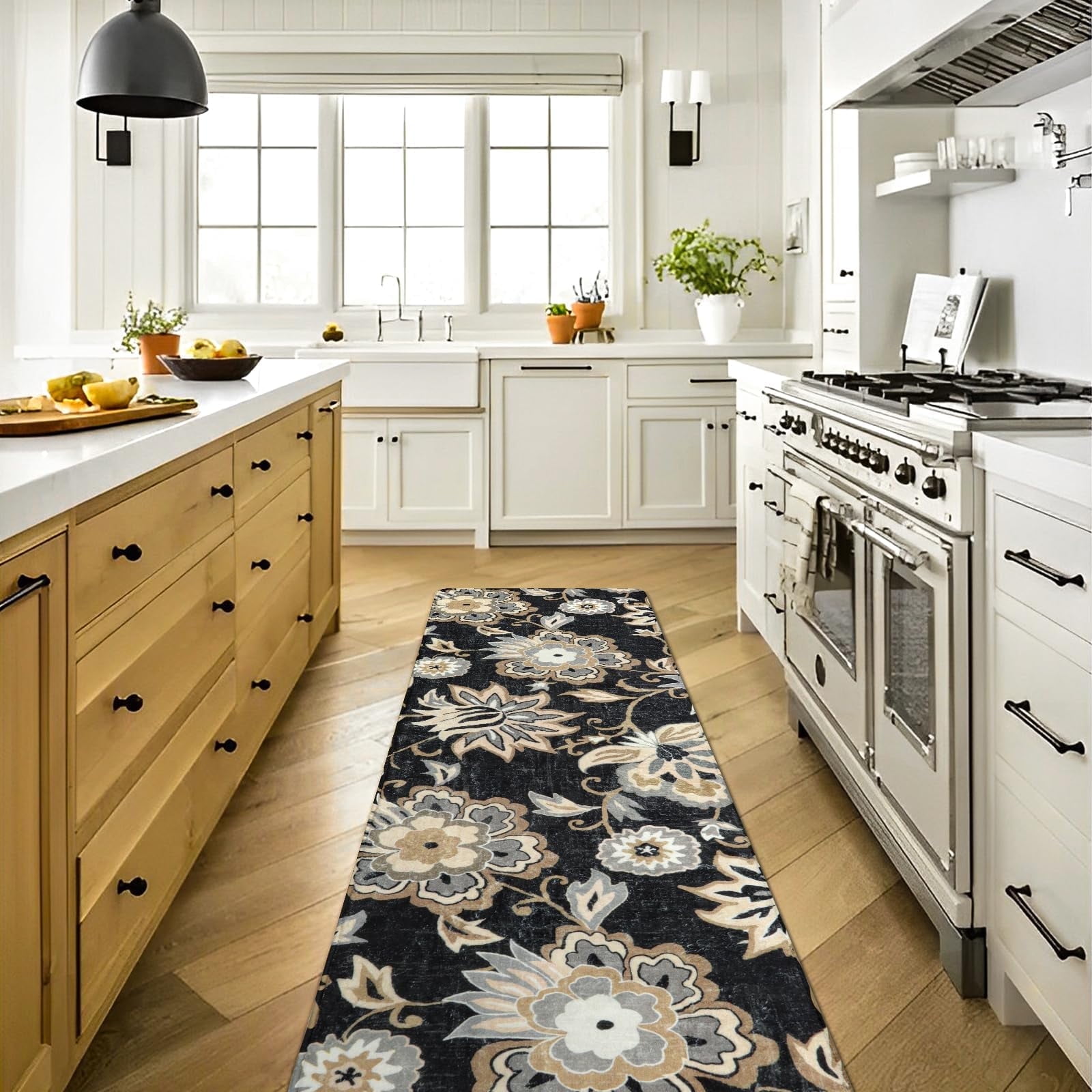 Lahome 2'x6' Floral Hallway Runner Rug,2x6 Washable Non-Slip Carpet ...