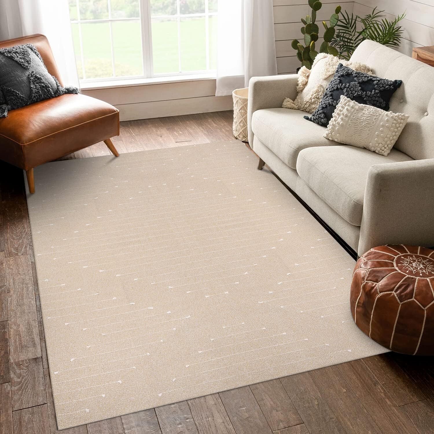 Lahome 5'x 7'Living Room Rug,Black Moroccan Rugs for Bedroom, Washable ...