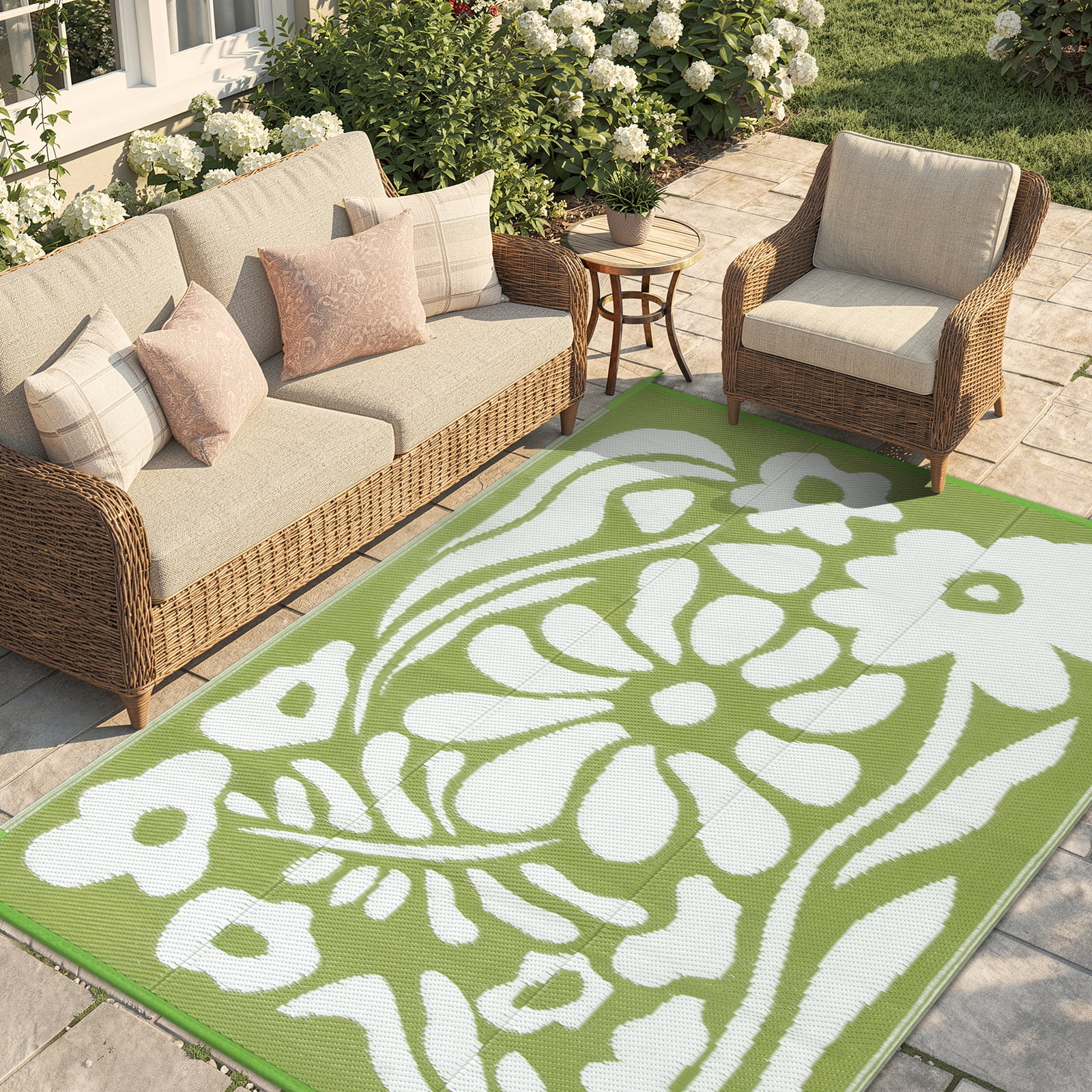 Lahome 6'x9' Outdoor Camping Rug - Waterproof Reversible Plastic Straw ...