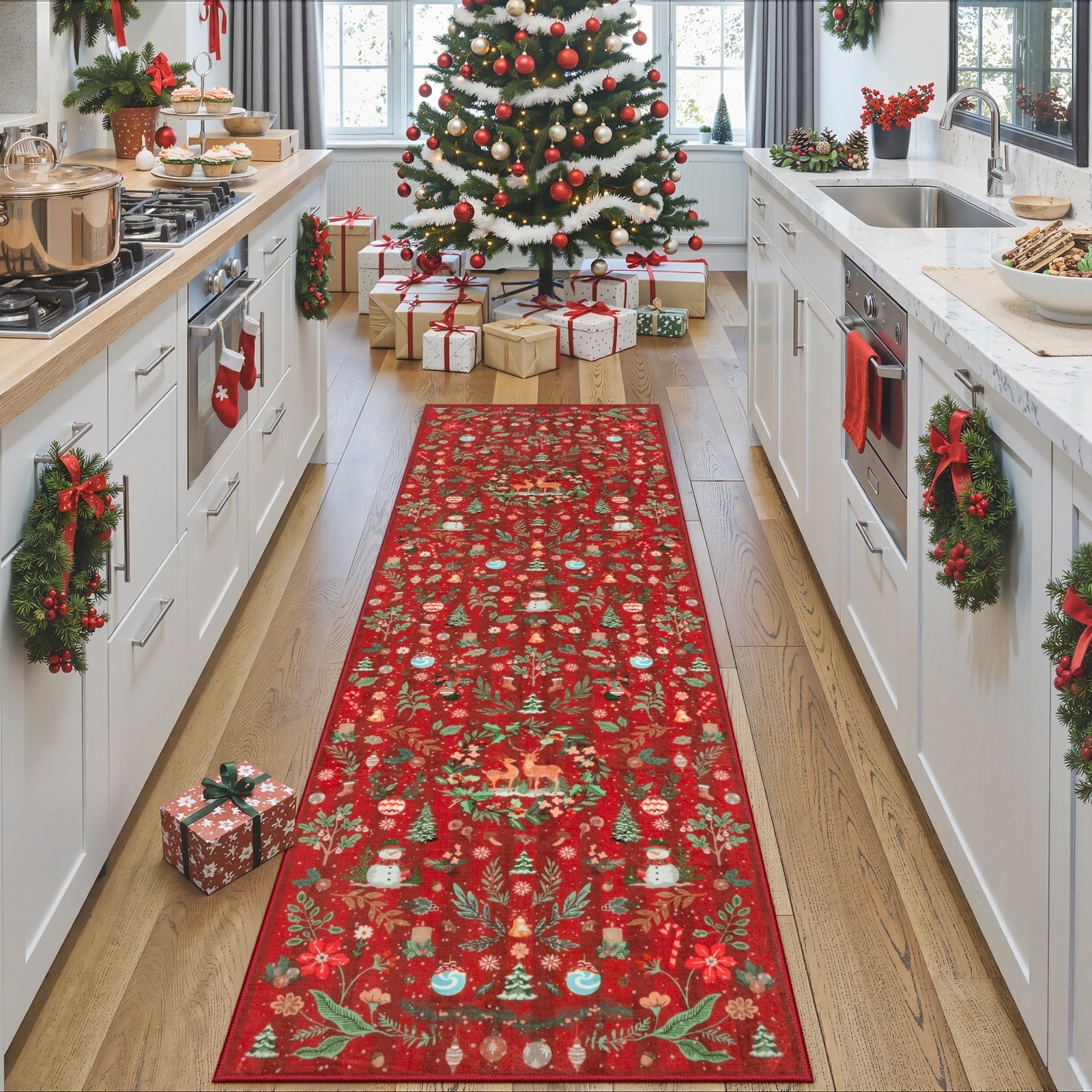 Lahome Decor 2'6"x8' Christmas Hallway Runner Rug,2.6x8ft Boho ...