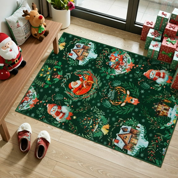 Christmas Kitchen Rugs, Snowman Merry Christmas Kitchen Mat Decor Non ...