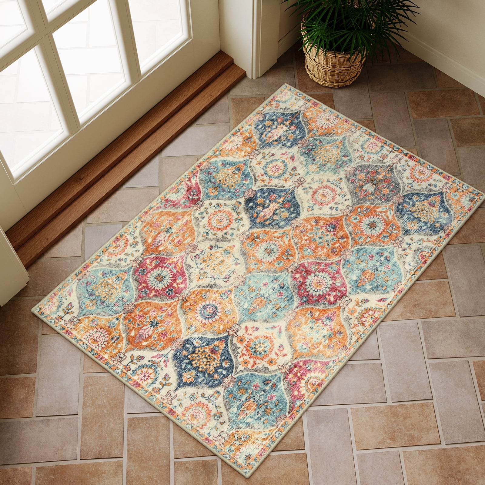 Lahome Decor 2'x3'Small Area Rug for Living Room,Moroccan Trellis ...