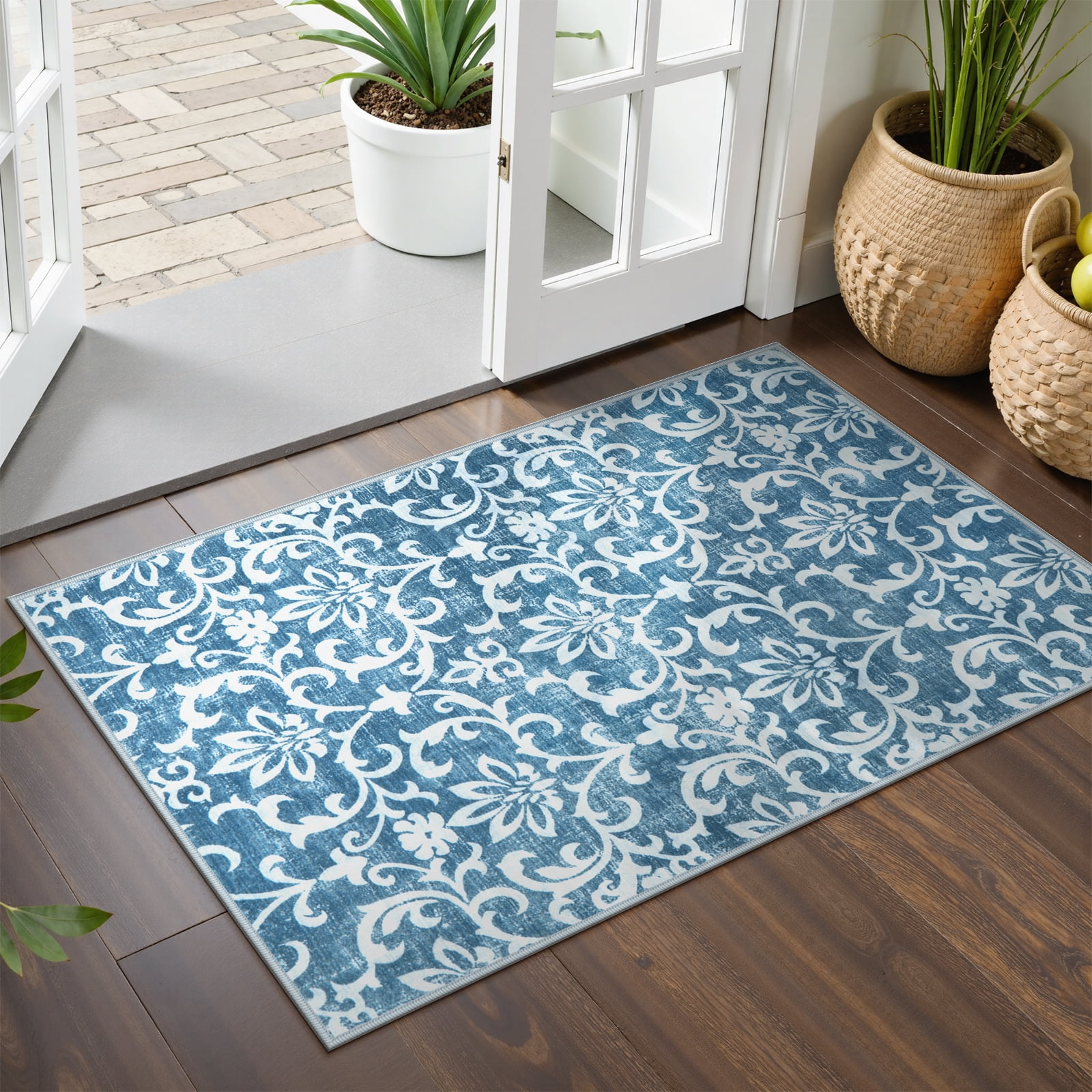 Lahome Decor 2'x3' Vintage Washable Floral Rug, Soft Boho Area Rug ...