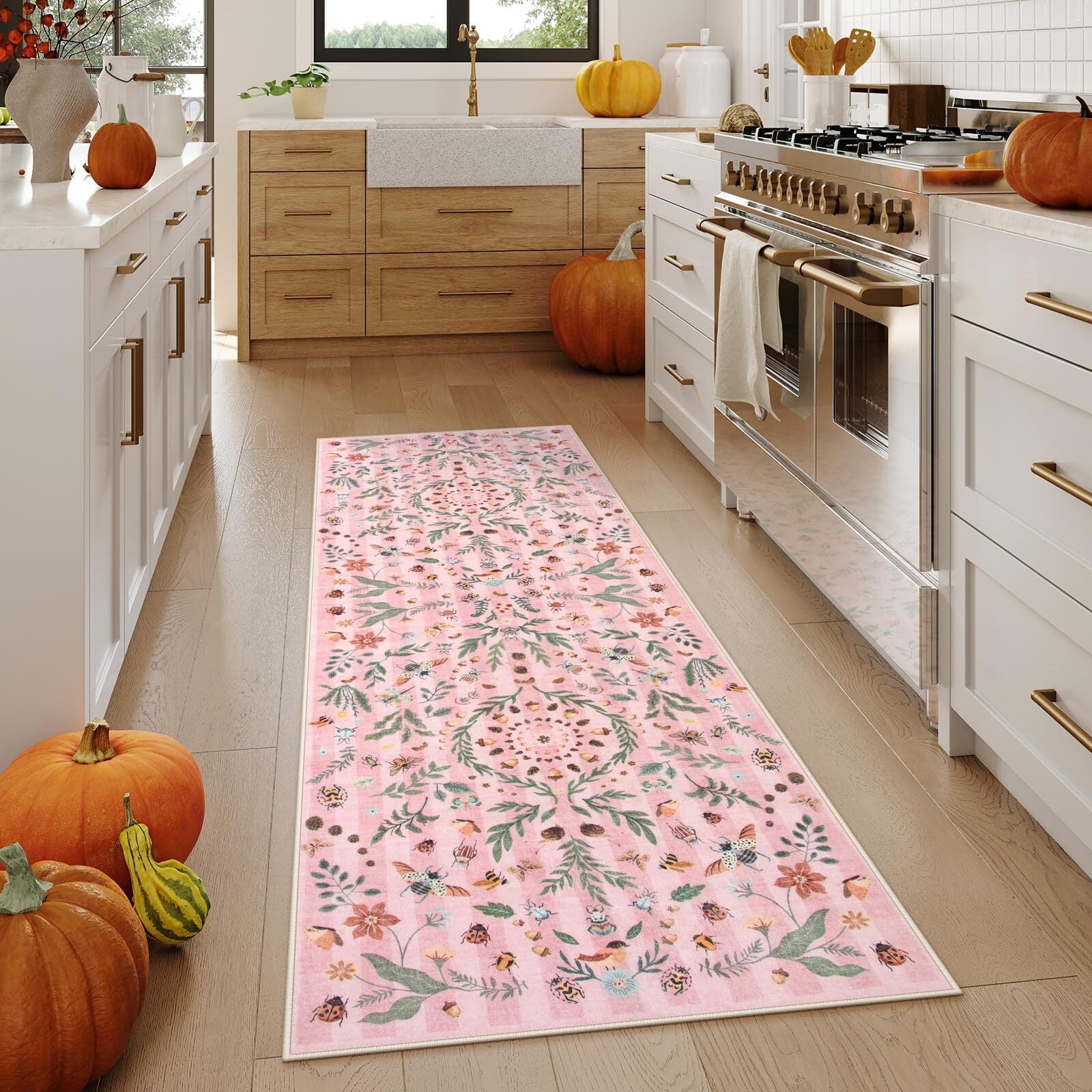 Lahome Decor 2'x6' Insect Botanical Kitchen Rugs,2x6ft Non Slip ...