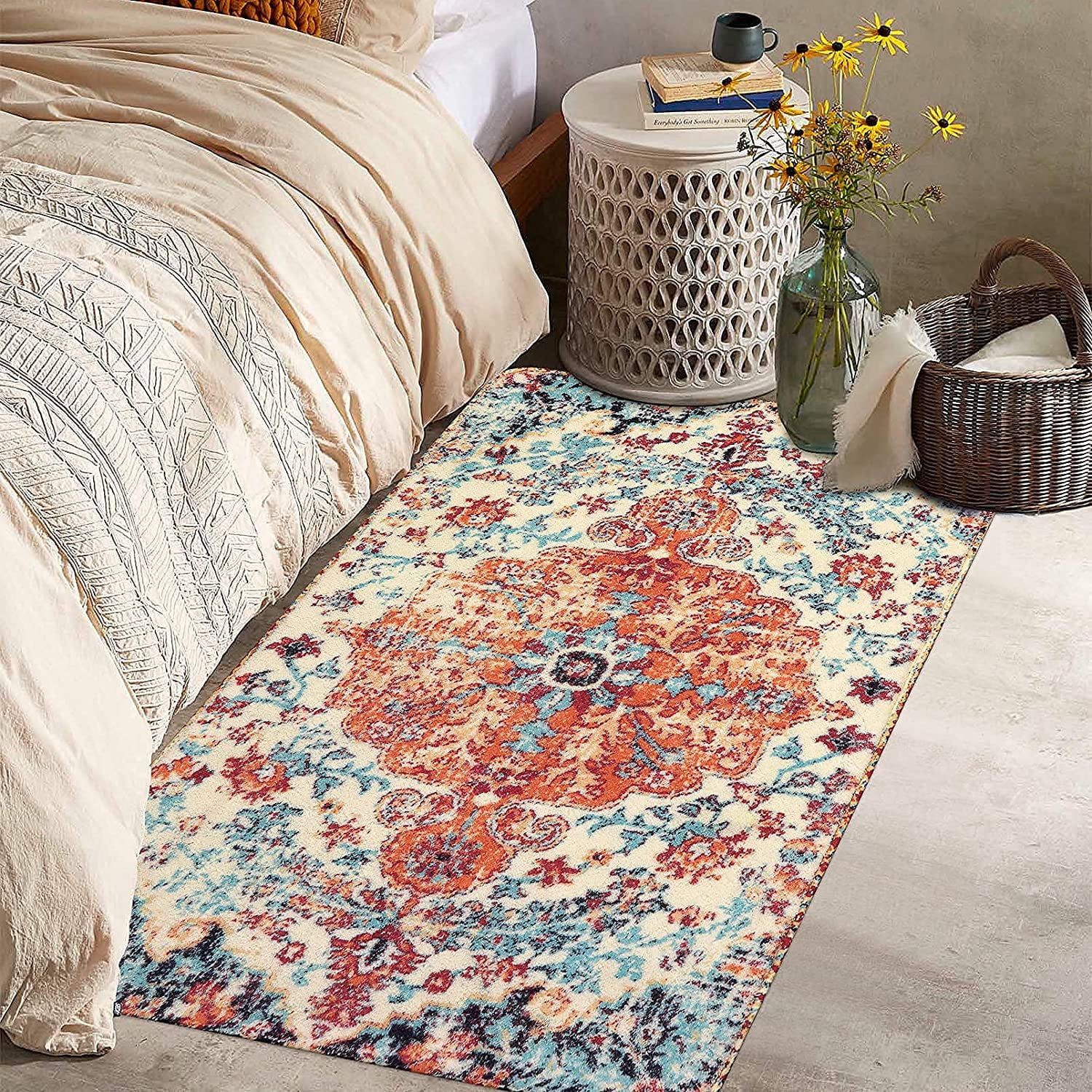 Lahome Decor 3’x5' Area Rug for Living Room Washable Entryway Rug Boho ...
