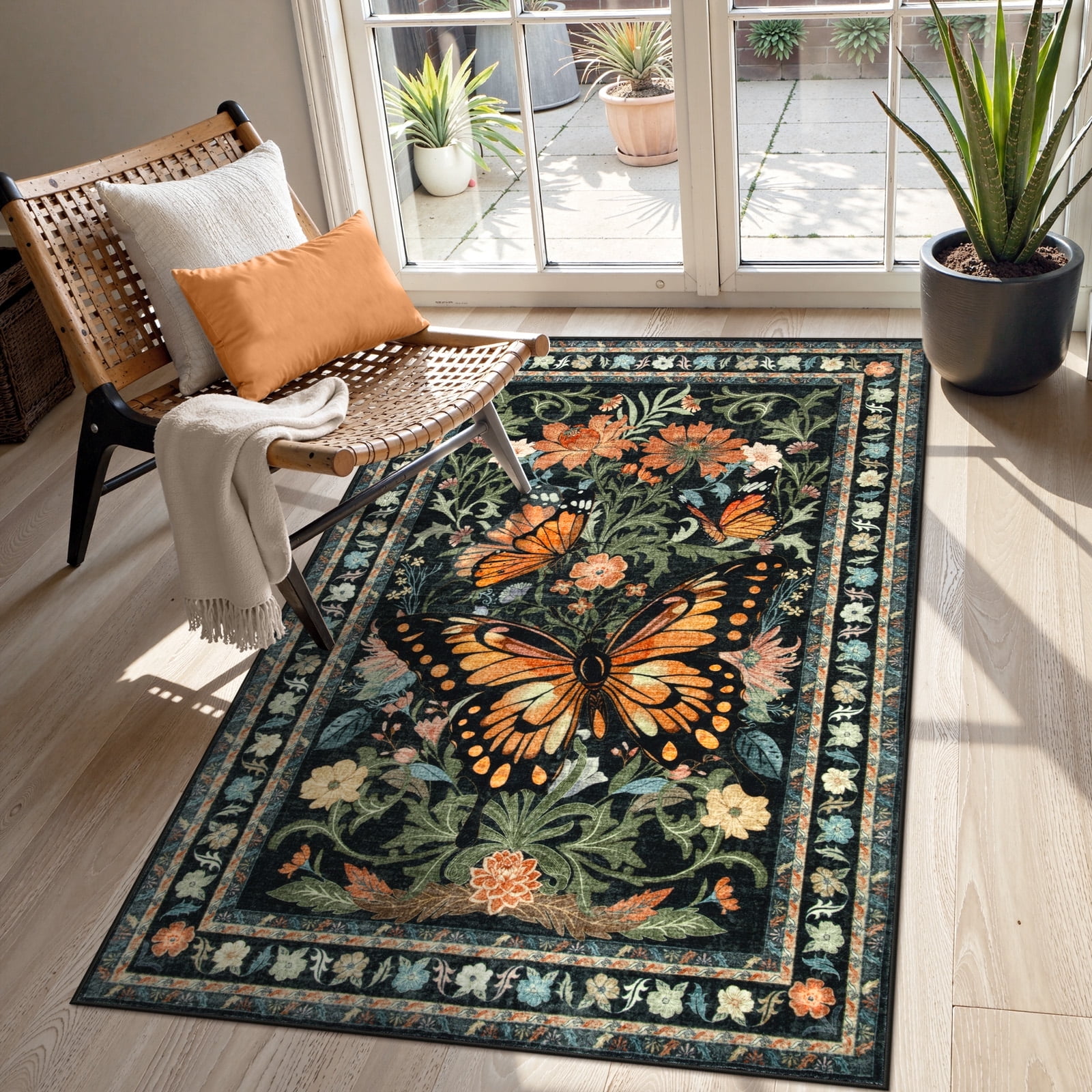 Lahome Decor 3'x5' Butterfly Bedroom Rug,Area Rugs 3x5ft Rugs for ...