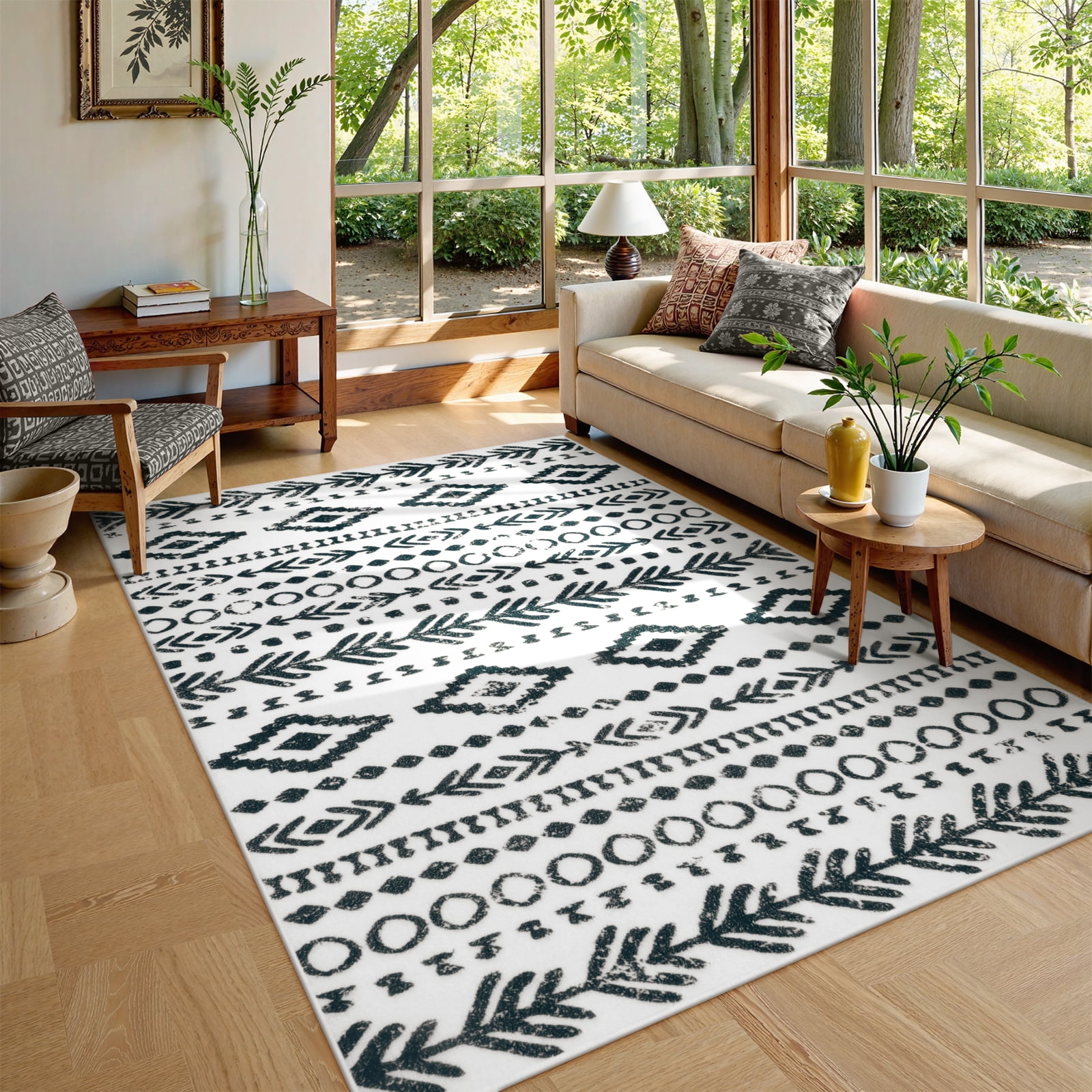 Lahome Decor 5'x 7' Modern Moroccan Trellis Rug,Area Rug Shaggy High ...