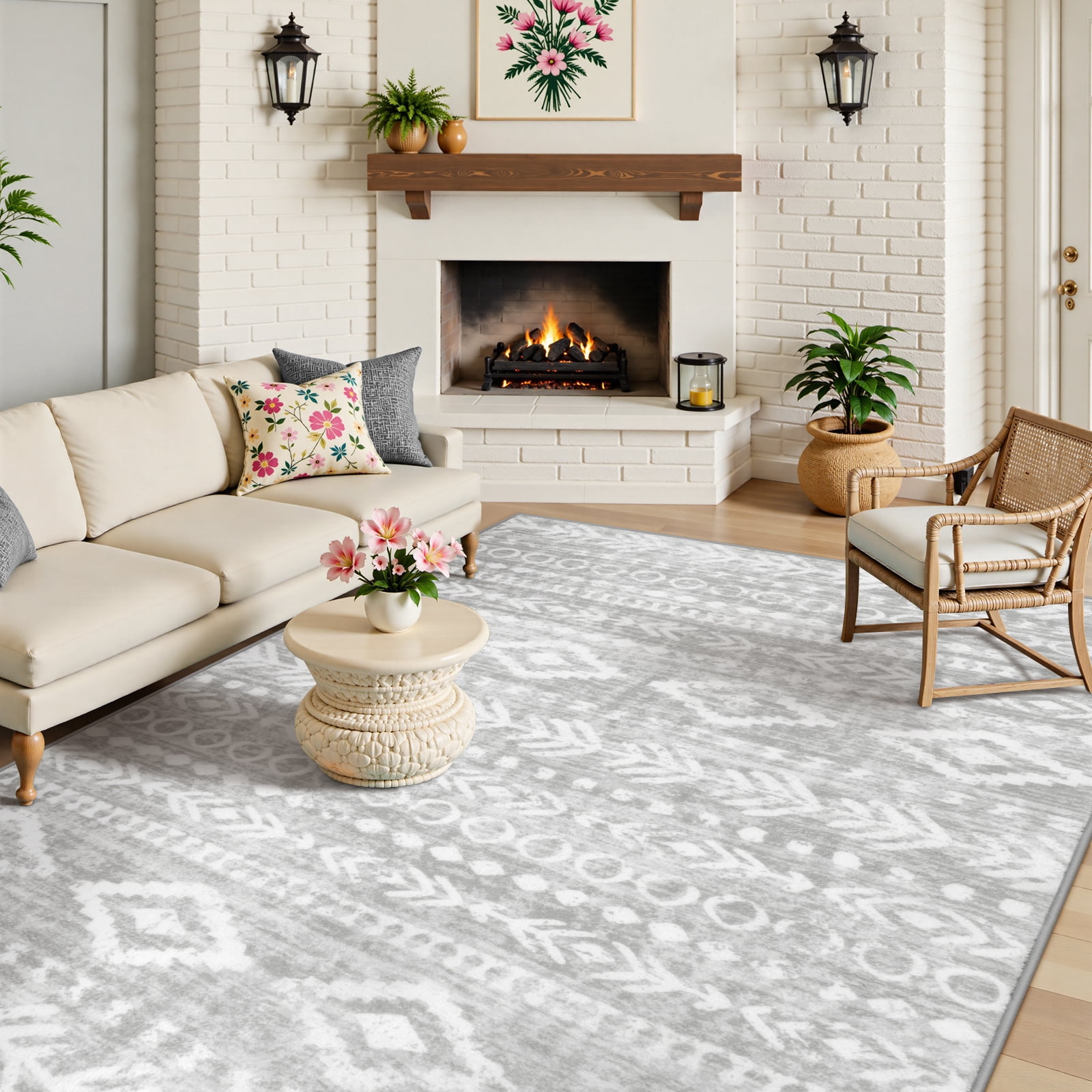 Lahome Decor 8'x 10' Modern Moroccan Trellis Rug,Area Rug Shaggy High ...