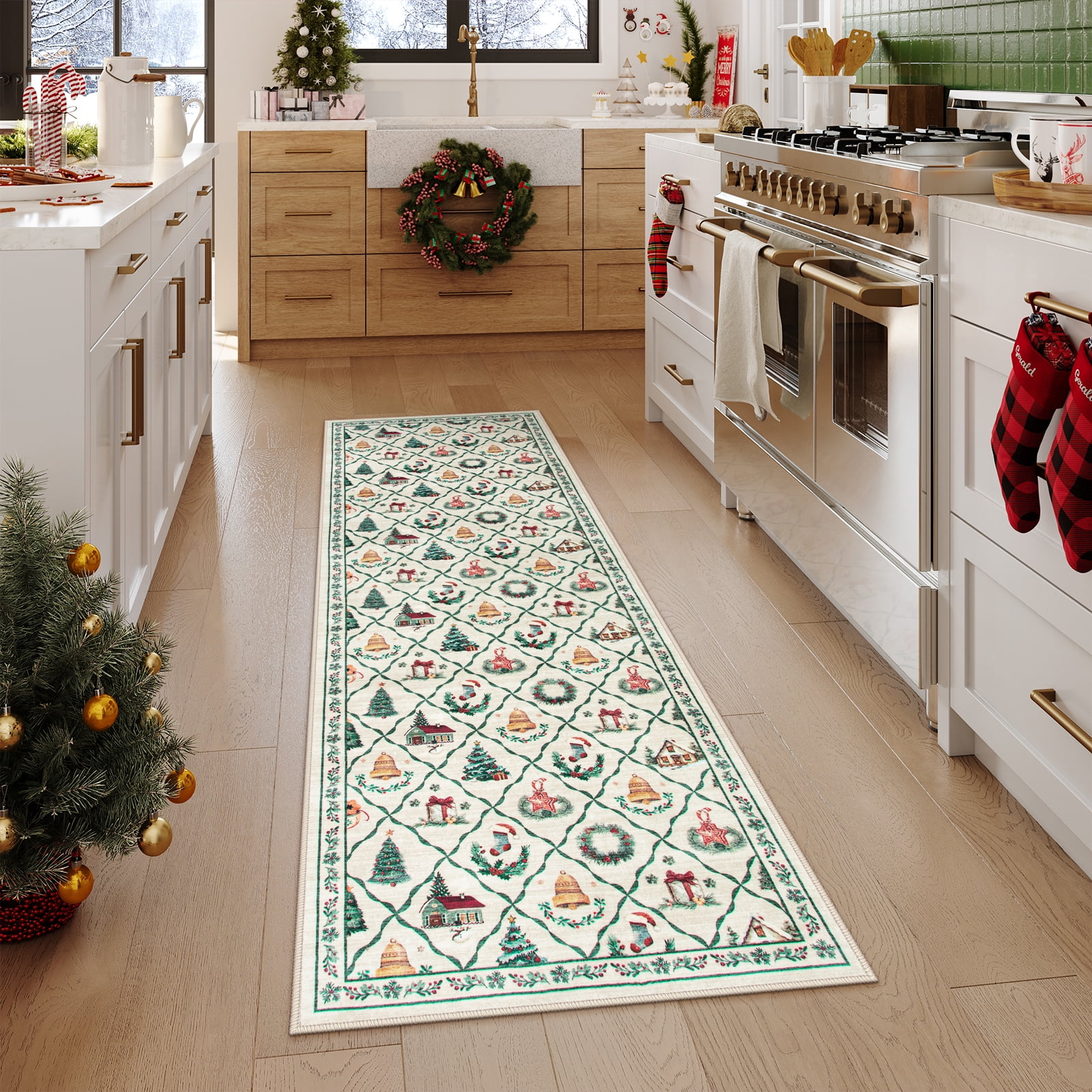 Lahome Decor Christmas Hallway Runner Rug,2'x6' Holiday Decorative Xmas ...