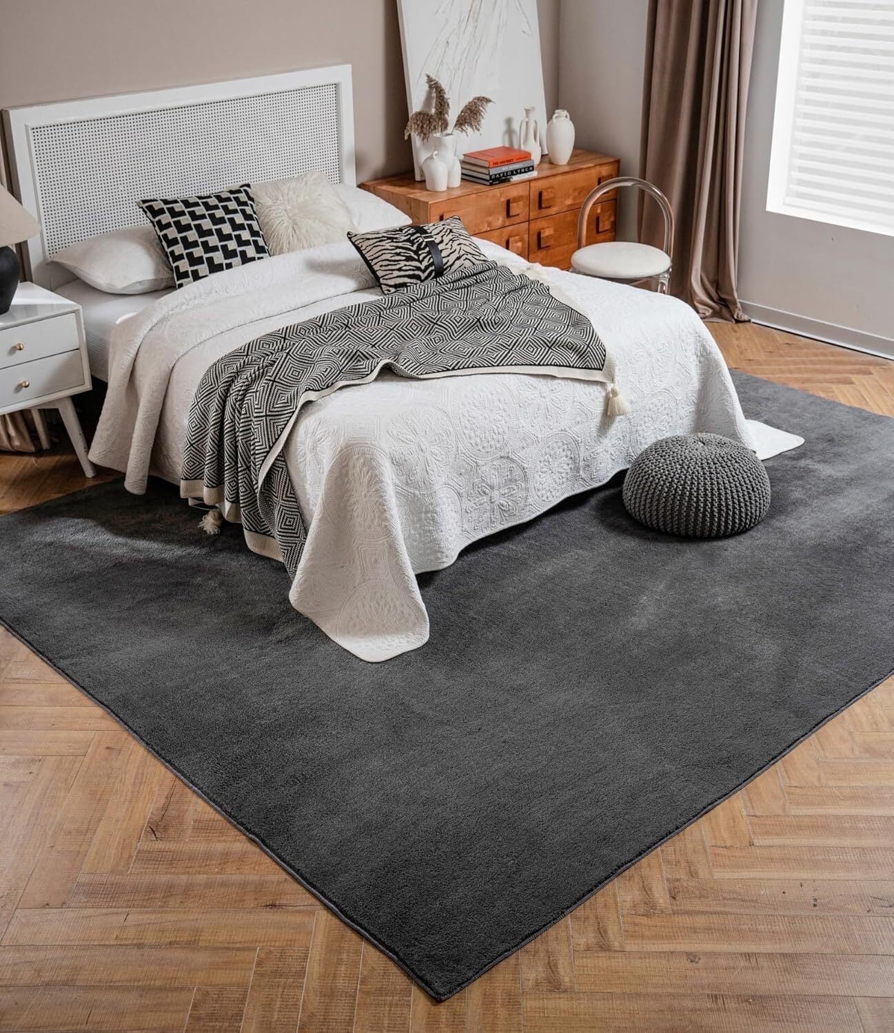 Lahome 4x6 Washable Fluffy Rug for Bedroom, Soft Shag Rug Rugs for ...