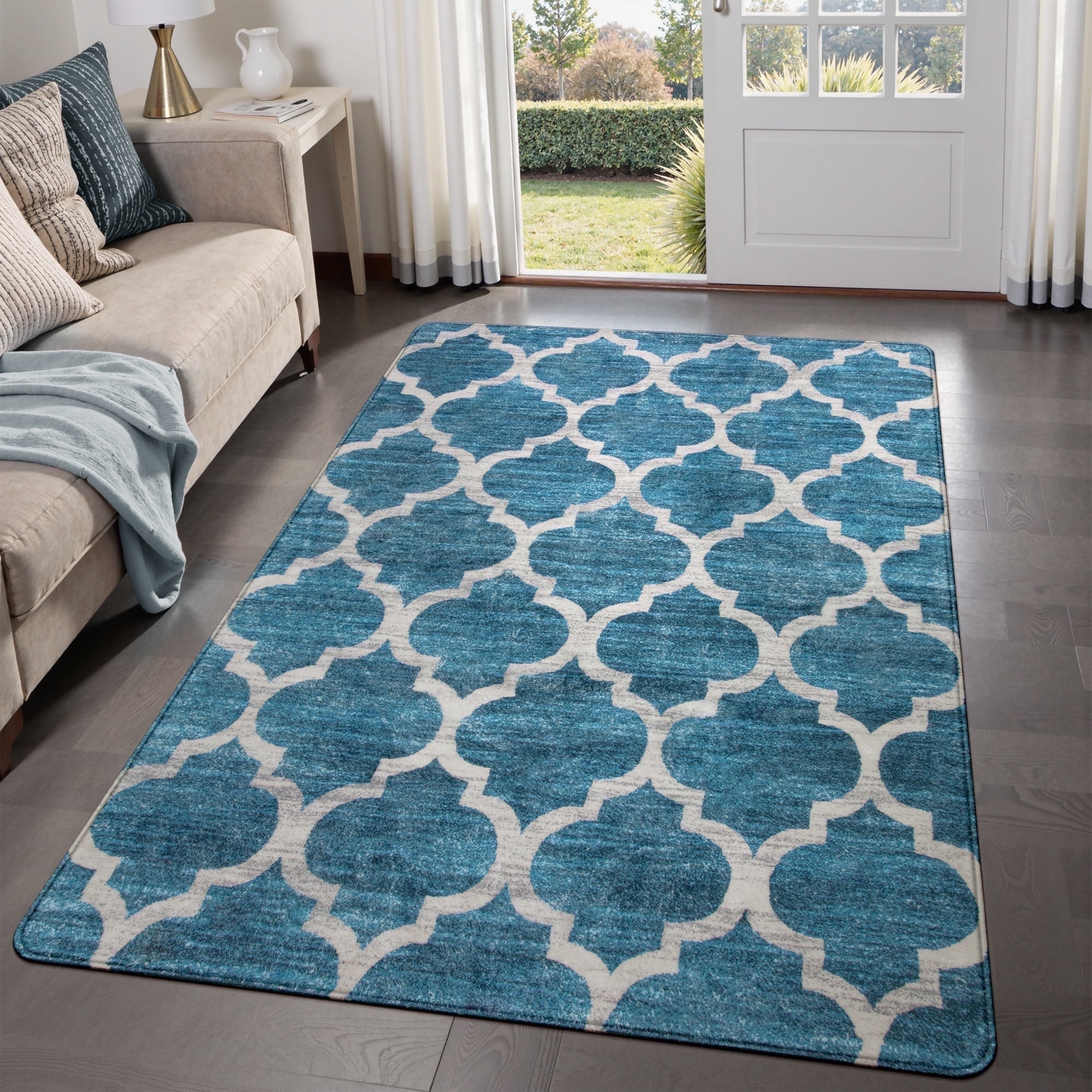 Lahome 4x6 Moroccan Washable Area Rugs for Living Room, Non Slip Soft ...