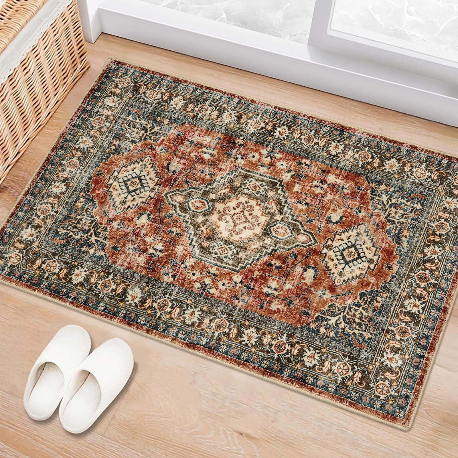 Lahome Oriental Washable Small Area Rug, 2x3 Rugs for Entryway Kitchen ...