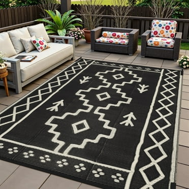 B-USA 6' x 9' Reversible Plastic Straw Patio Rugs for Indoor/Outdoor ...