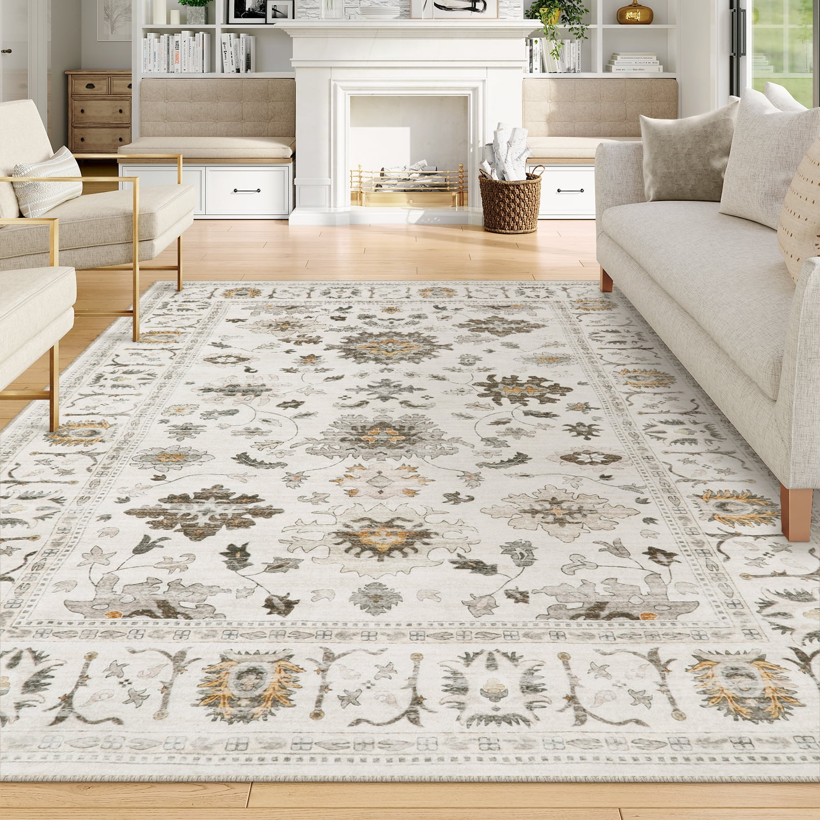 Lahome Vintage 3x5 Rug,Oriental Farmhouse Entryway Rug Non-Slip ...