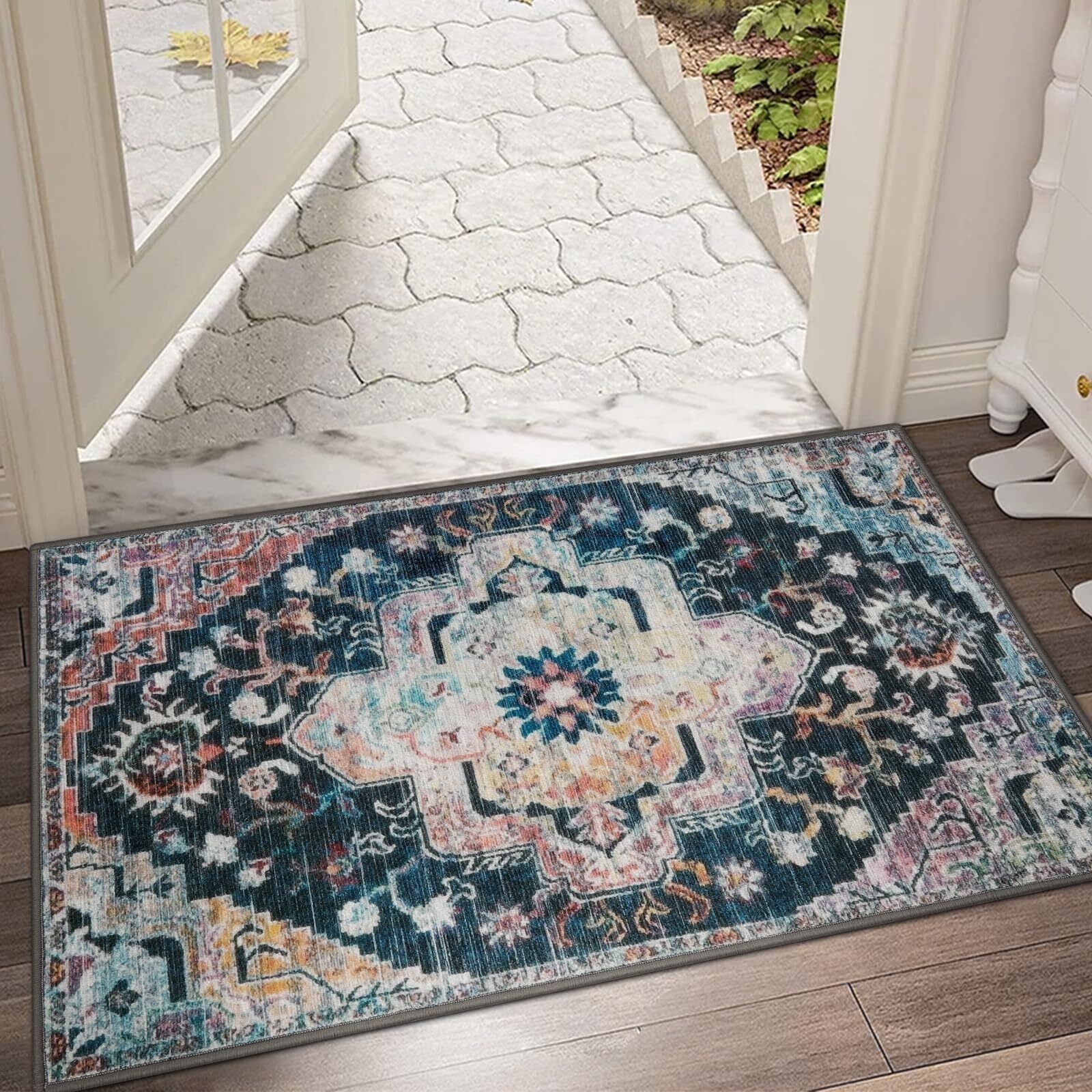 Lahome Washable Doormat,Non Slip Vintage Floor Mat 24" x 36" Entrance ...
