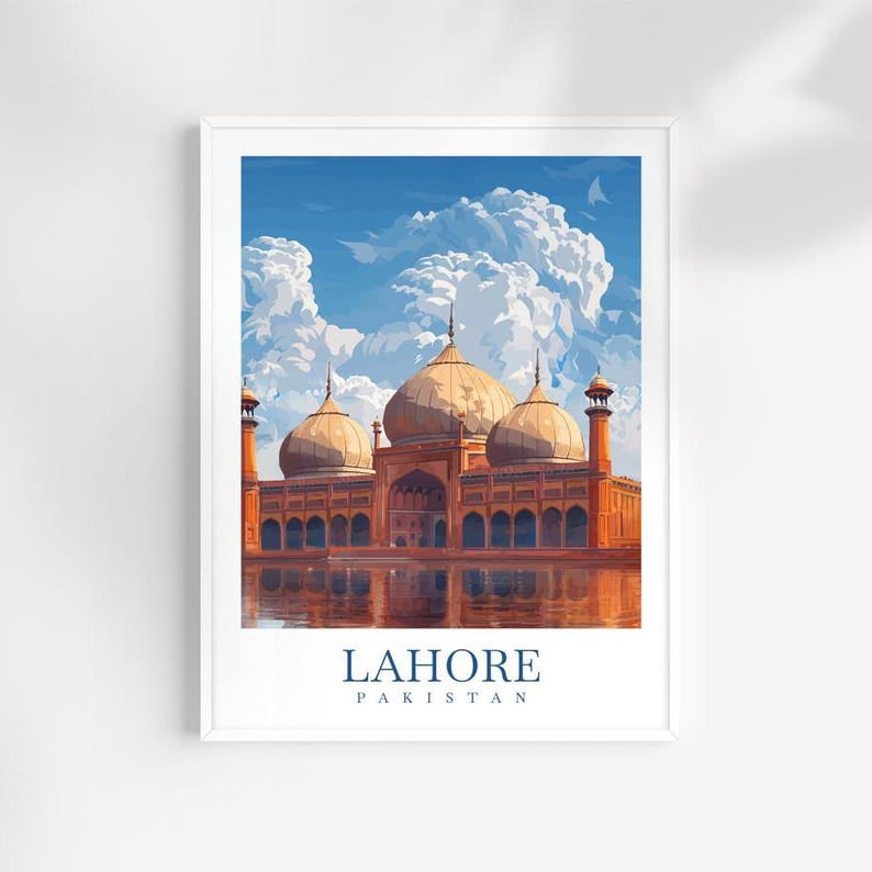 Lahore Travel Print Wall Art - Pakistan, Asia Poster, Wall Hanging ...