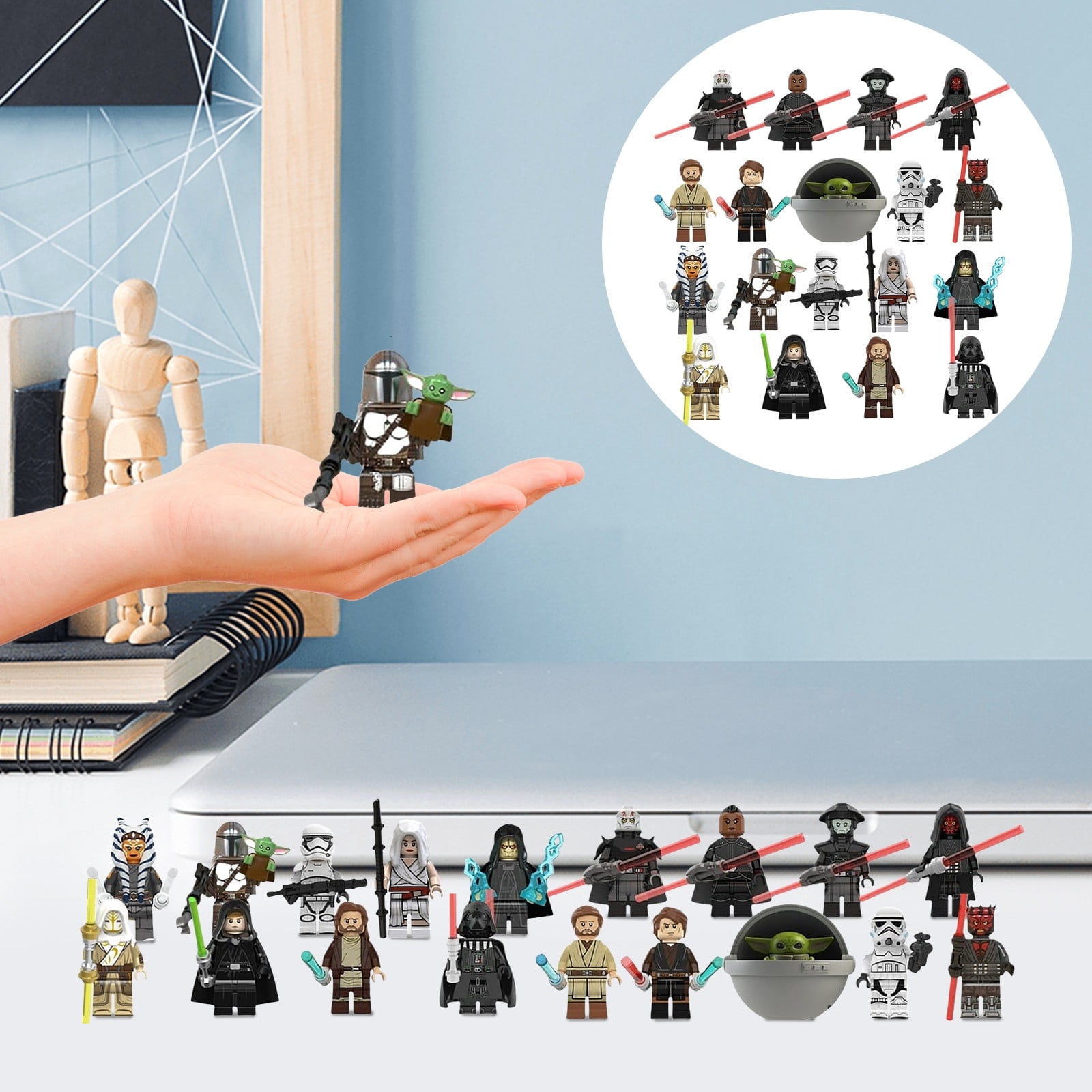 Laicai 18 Pcs Star Wars Minifigures Building Blocks Toys Set, 1.6 Inch ...