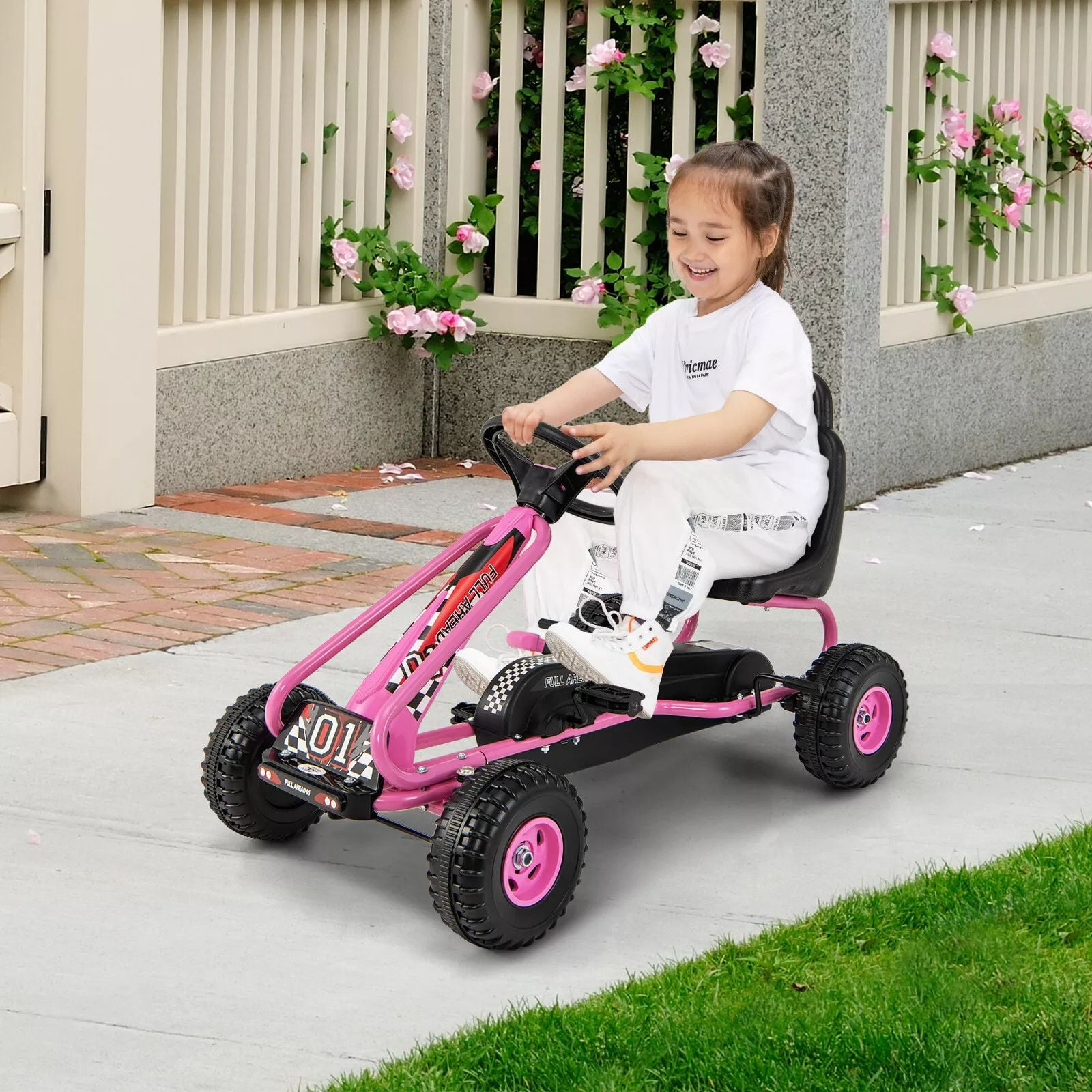 Laicejoy Kids Pedal Go Kart, Outdoor Pedal Powered Pedal Car for ...