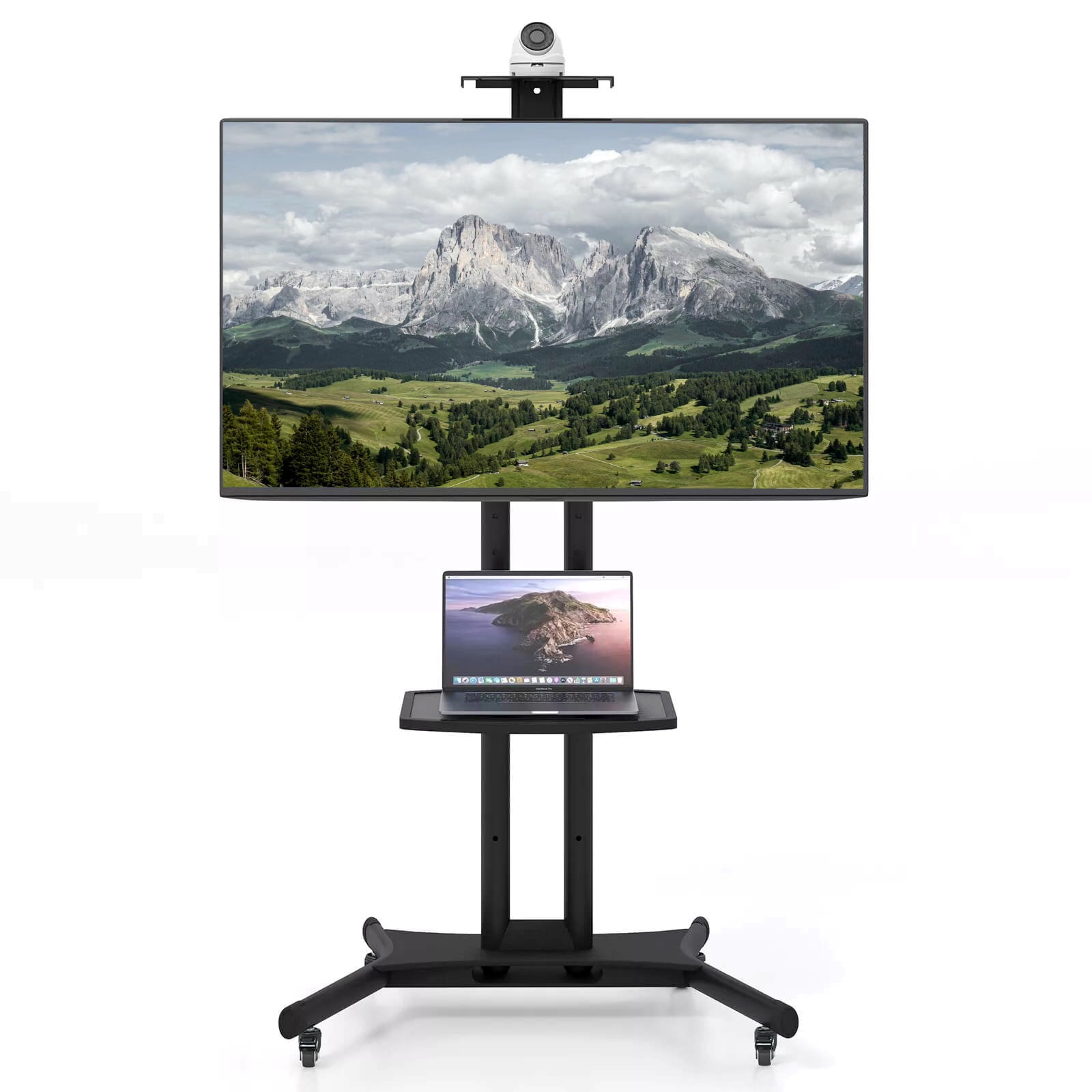 Laicejoy Mobile TV Stand for 32"-82" LCD LED Flat Screen TVs up to 110 ...