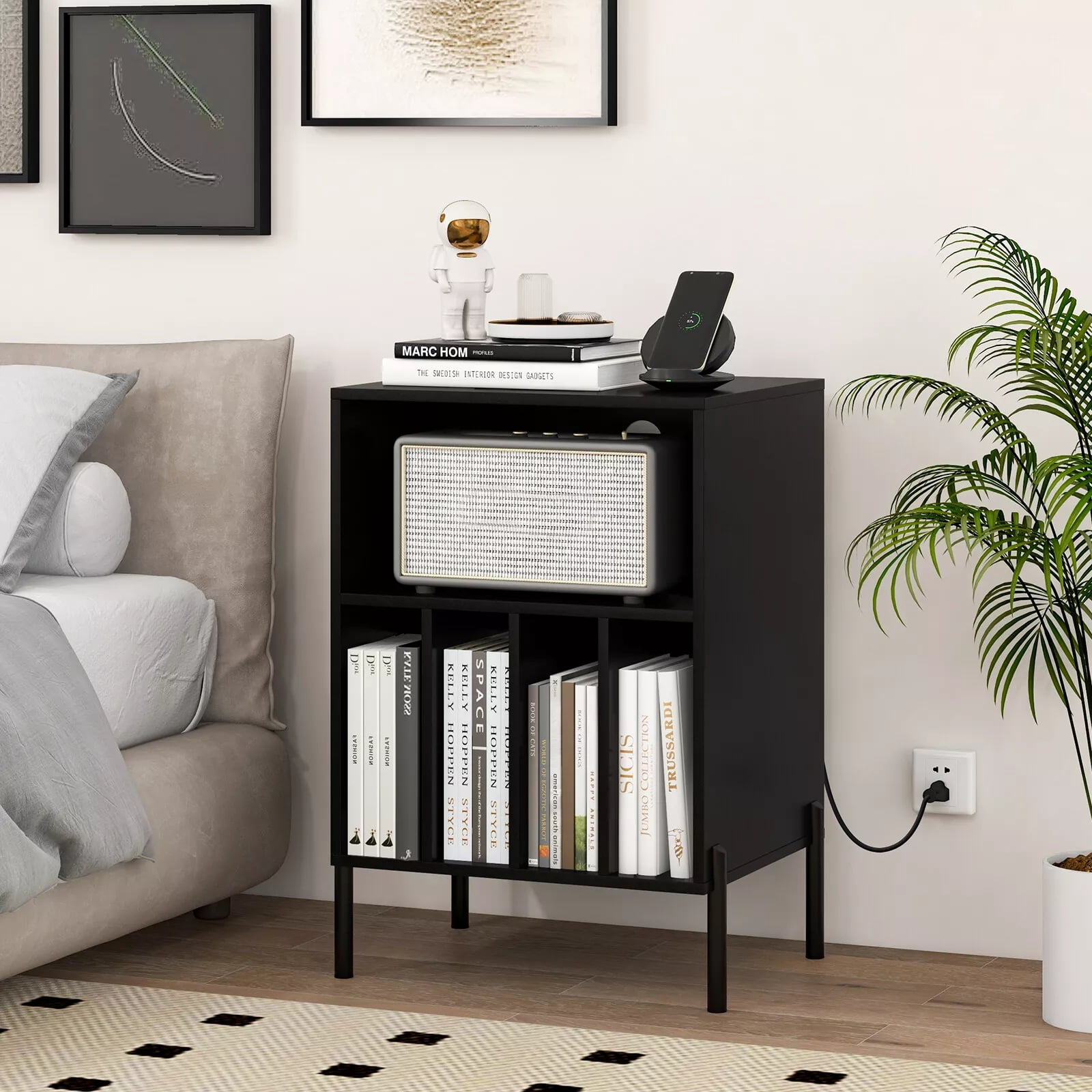 Laicejoy Record Player Stand, Turntable Side Table Nightstand w ...