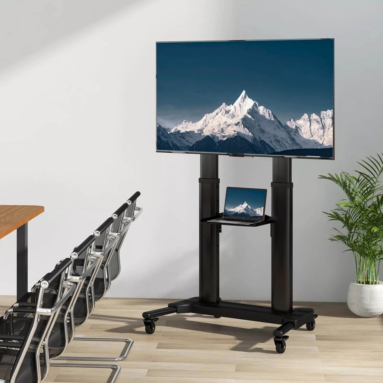 Laicejoy Rolling TV Stand for 45"-75" Flat/Curved LED/LCD/OLED/4K TVs ...