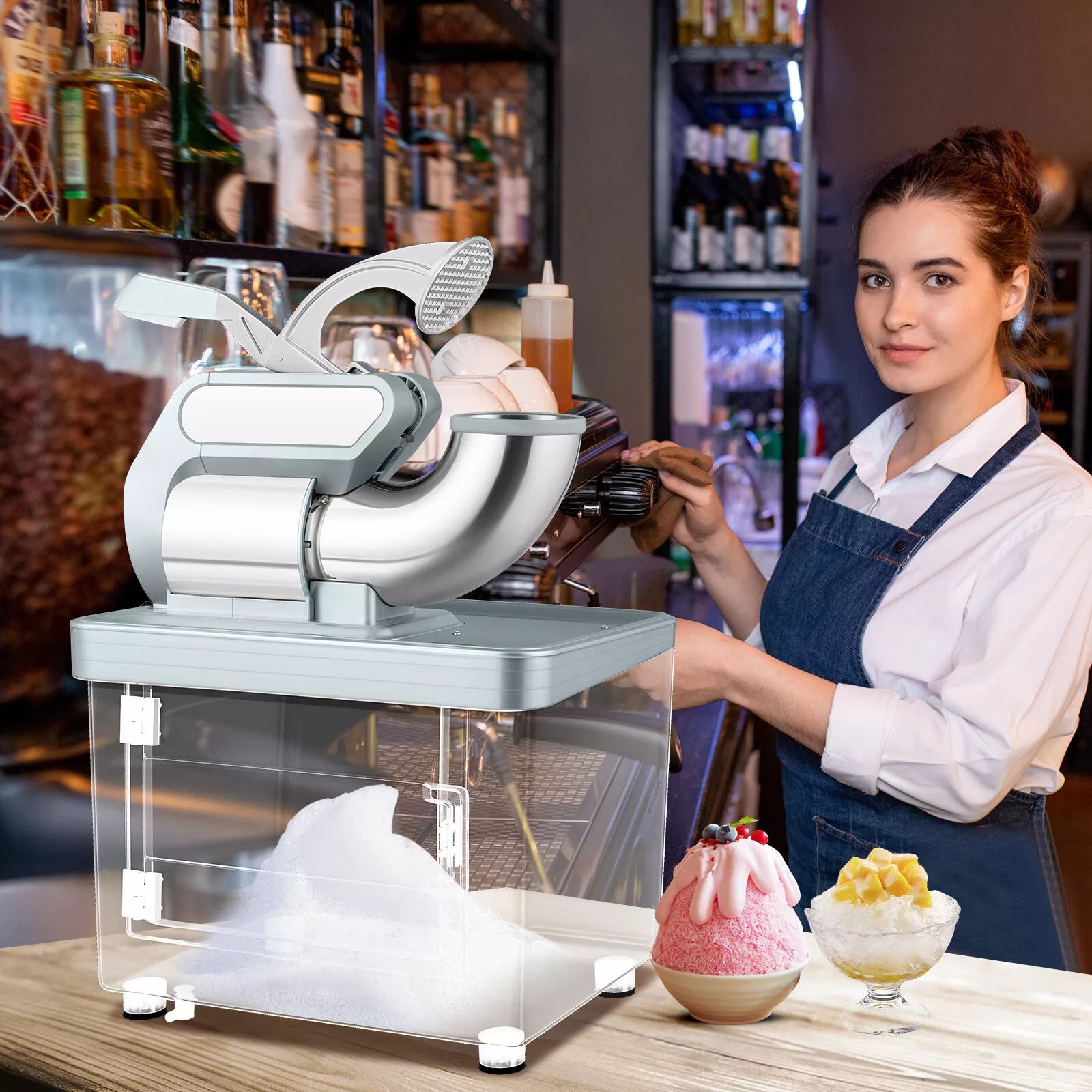 Laicejoy Shaved Ice Machine Commercial, 660 LBS/H 300W Electric Ice ...