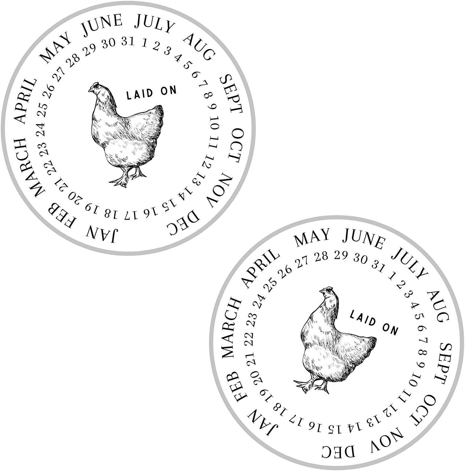 Laid On Date Stickers 50 Pack 2" Round Stickers Farm Fresh Stickers ...