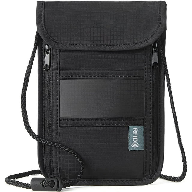 Laidan Passport Holder Neck Pouch Travel Neck Wallet with Adjustable ...