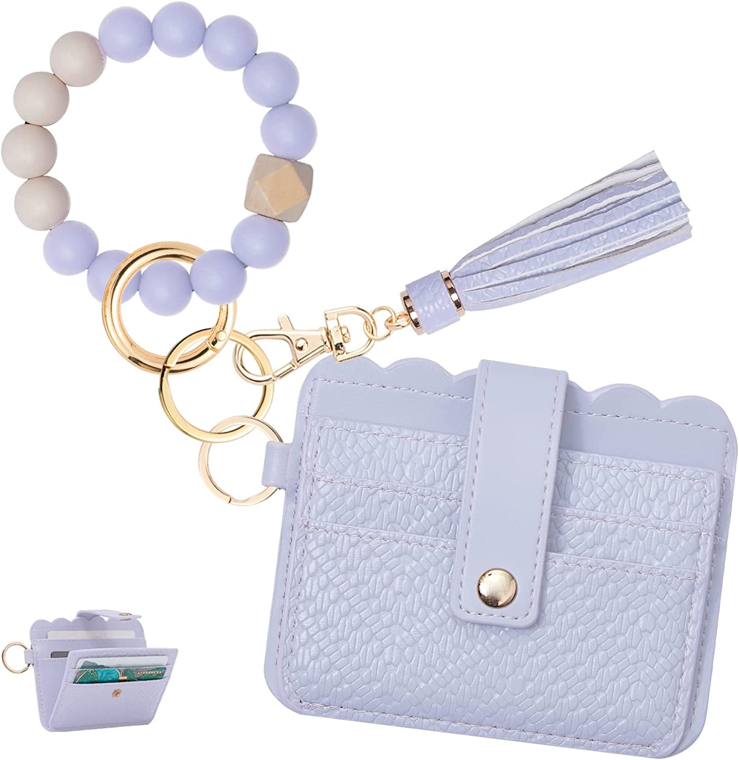 Laidan Wristlet Keychain for Women Silicone Key Ring Bracelet Wristlet ...