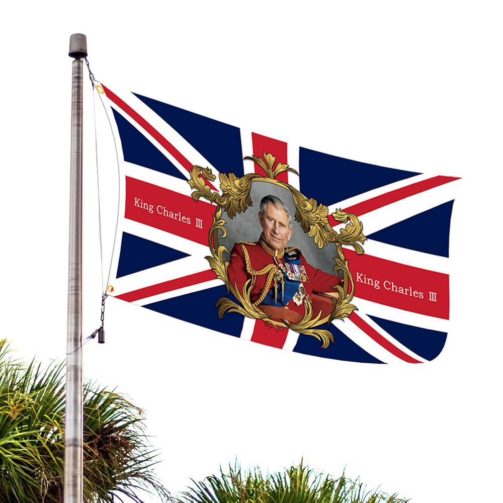 Laideyi King Charles III Flag New King Charles III UK Union Jack Flag ...