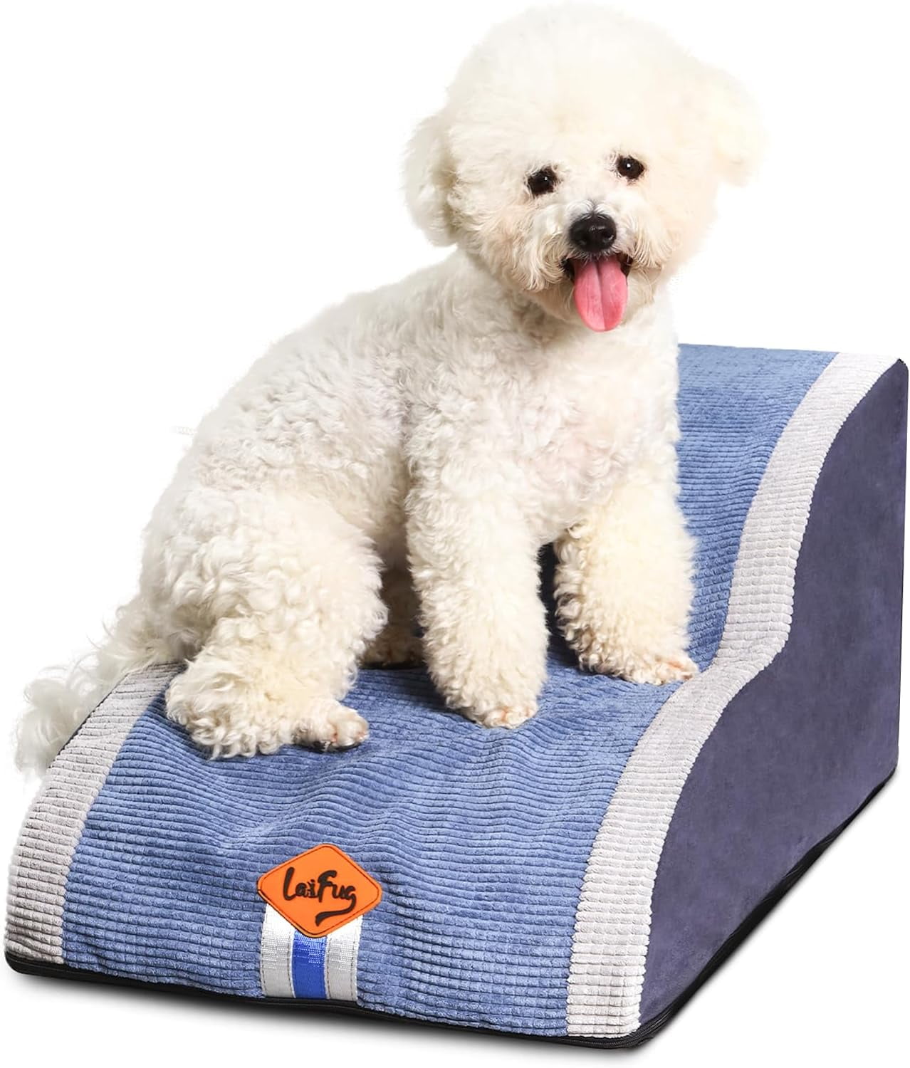 Laifug Curved Dog Stairs for Small Dogs, 2-Step Pet Stairs for High ...