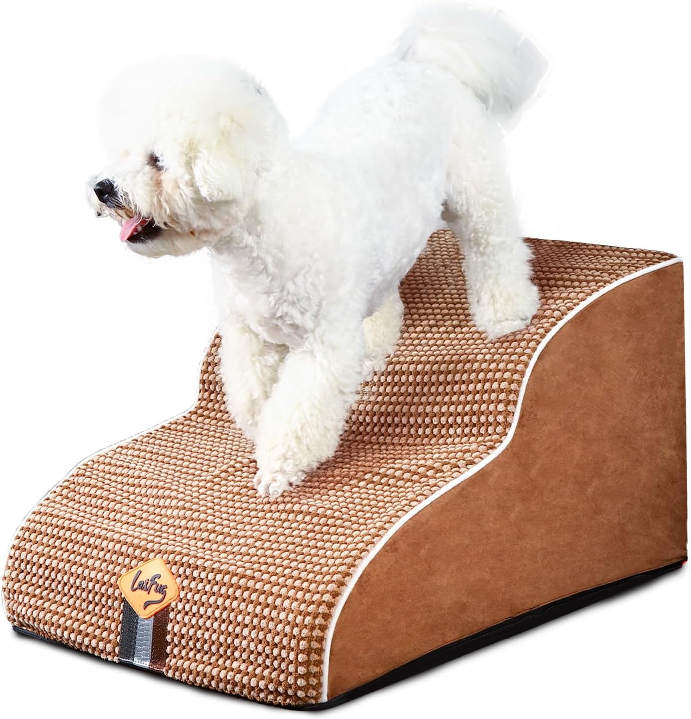 Laifug Curved Dog Stairs for Small Dogs, 2-Step Pet Stairs for High ...