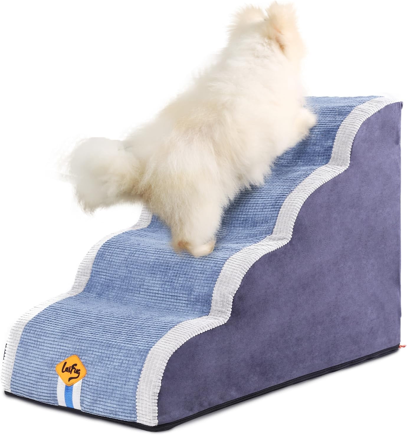 Laifug Curved Dog Stairs for Small Dogs, 4-Step Pet Stairs for High ...