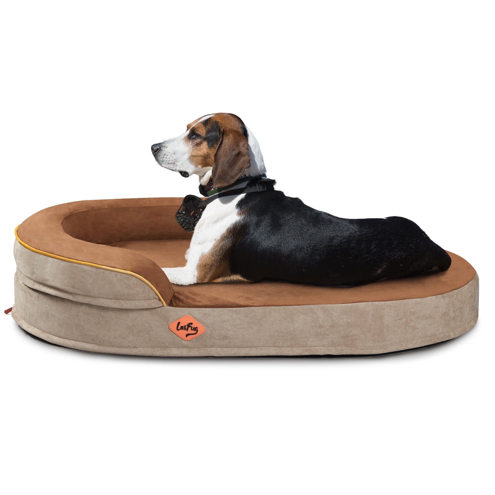 Laifug Memory Foam Oval Dog Bed (36x25x8Inches, Chocolate), Orthopedic ...