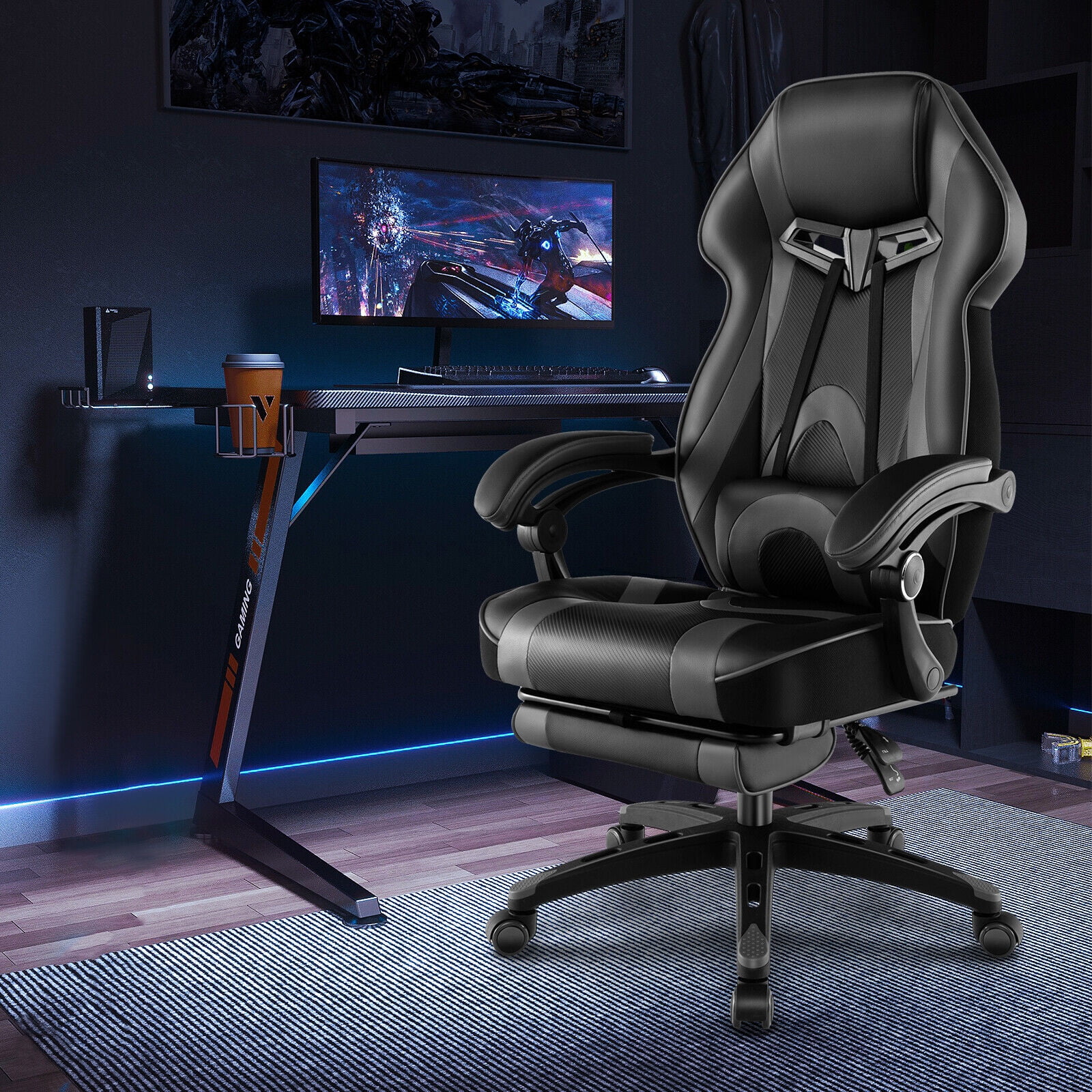 Laijoy Ergonomic Gaming Chair, Adjustable E-Sports Racing Style Chair w ...