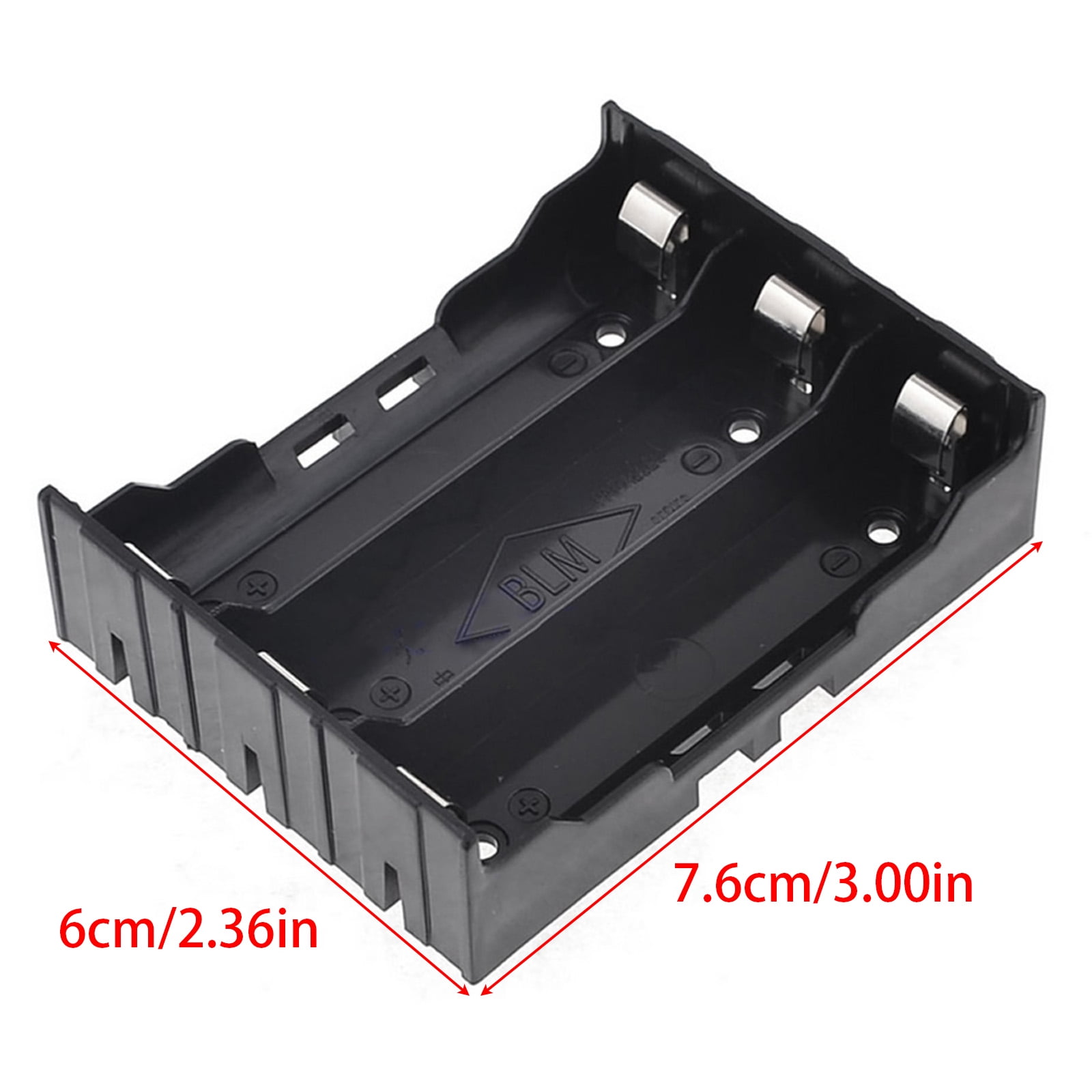Laikoutd 3 Section Battery Holder for Case Storage Box for 3.7V 18650 ...