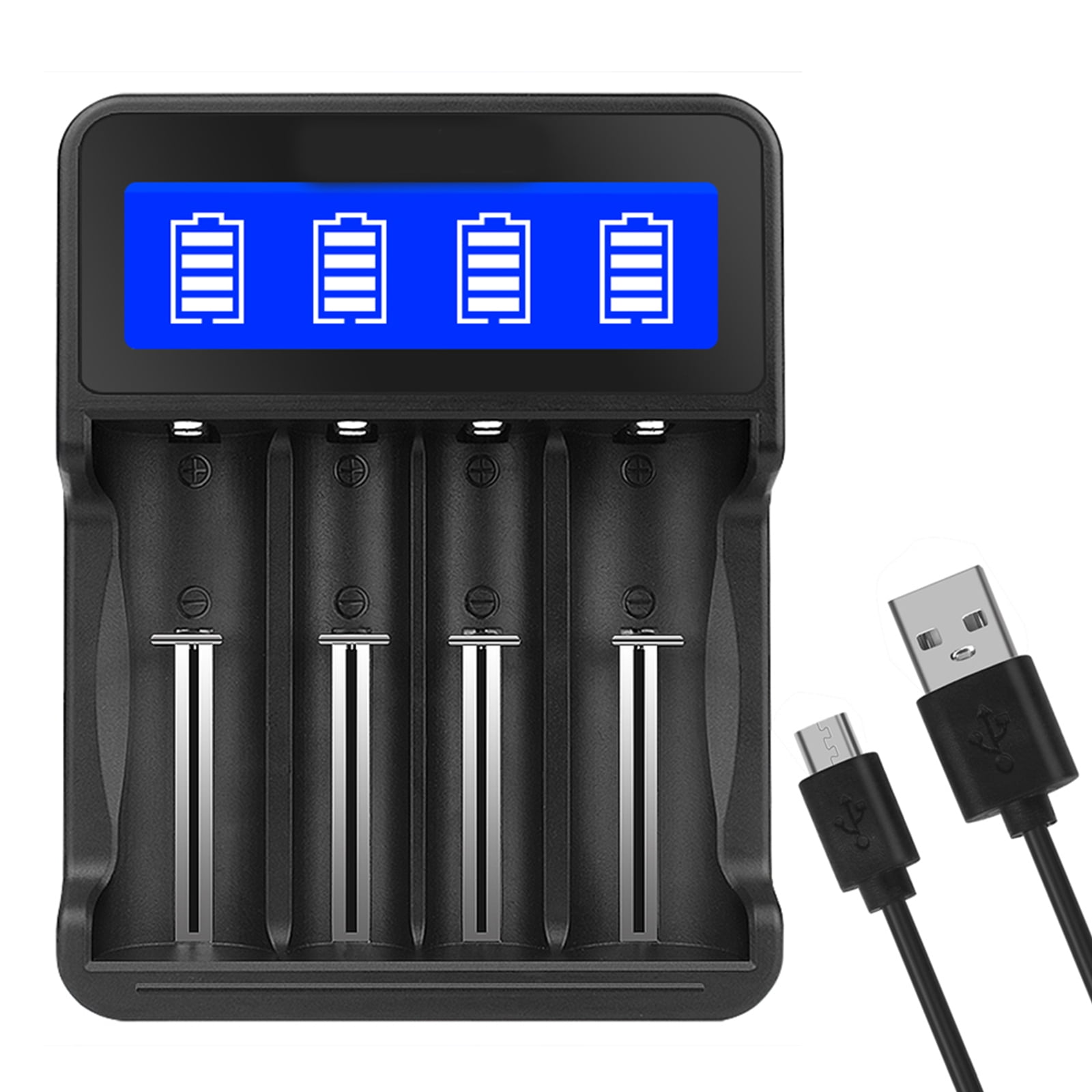 Laikoutd 4 Slot 18650 26650 16340 14500 10440 18500 Battery USB ...