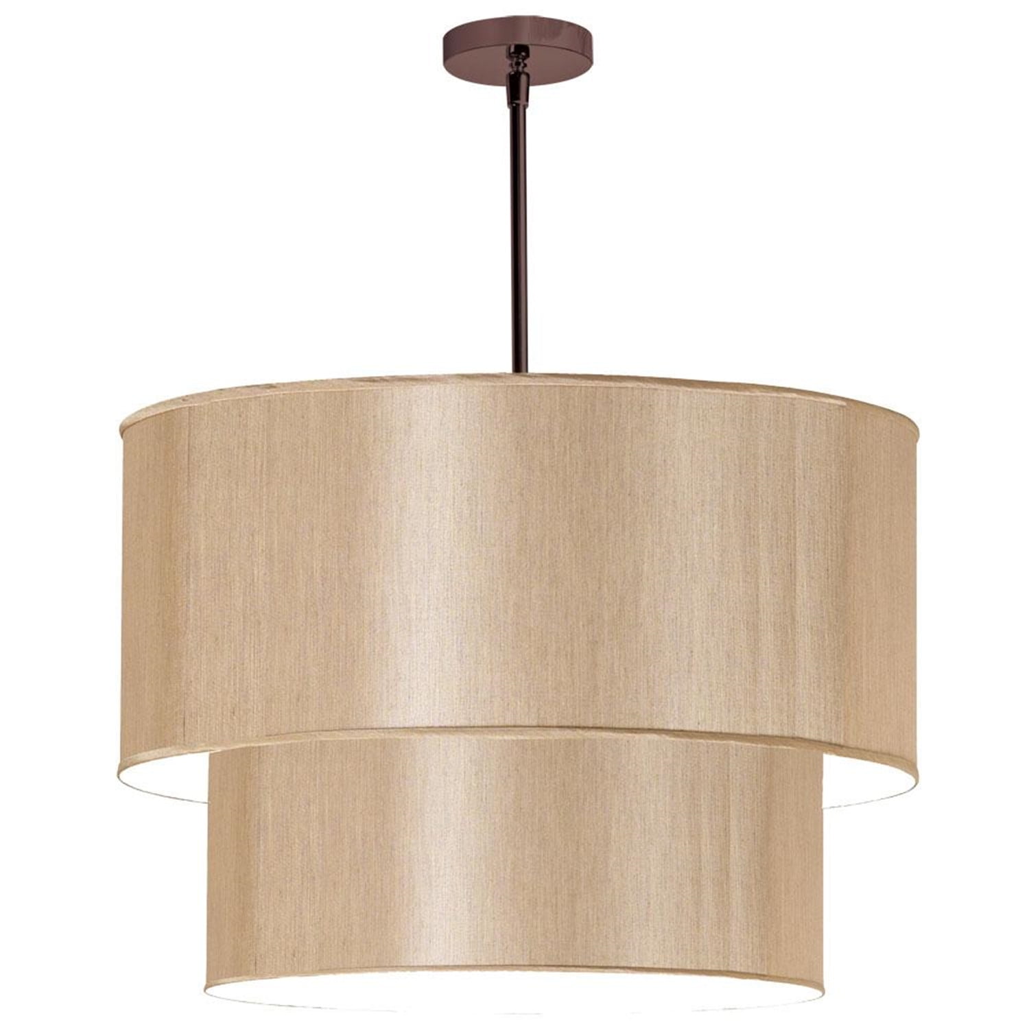 Laila 2 Tiered Fixture with Drum Shades & a Diffuser-Finish:Oil Brushed ...