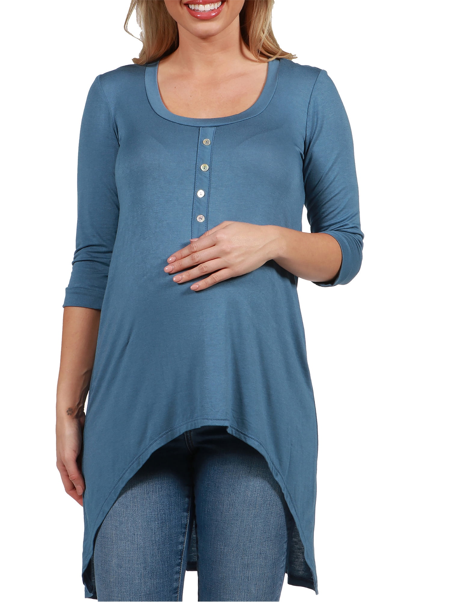 Laila Henley Style Maternity Tunic Top - Walmart.com